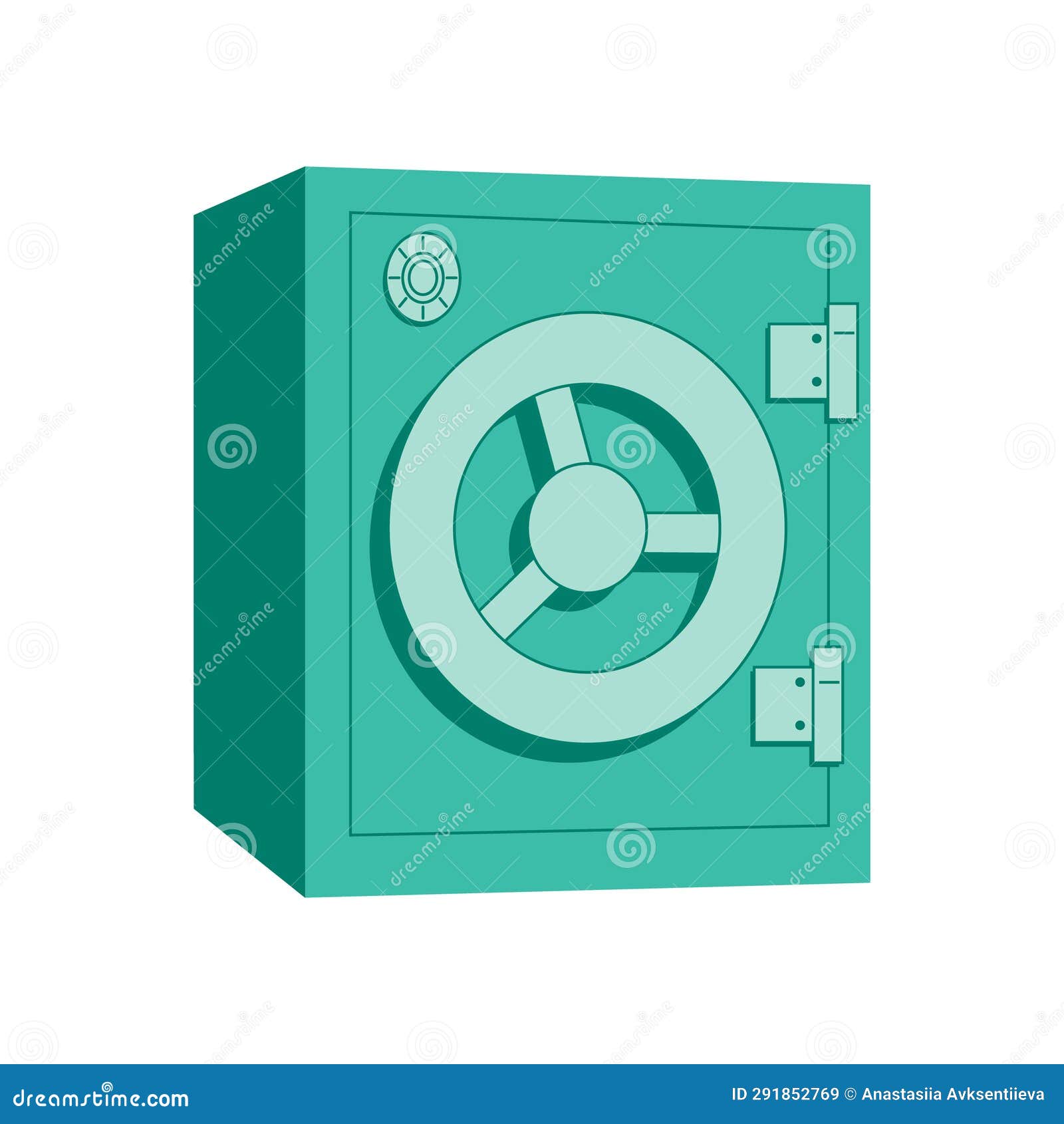 Metal Bank Safe Vector Icon in a Flat Style. Closed Safe Isolated on a ...