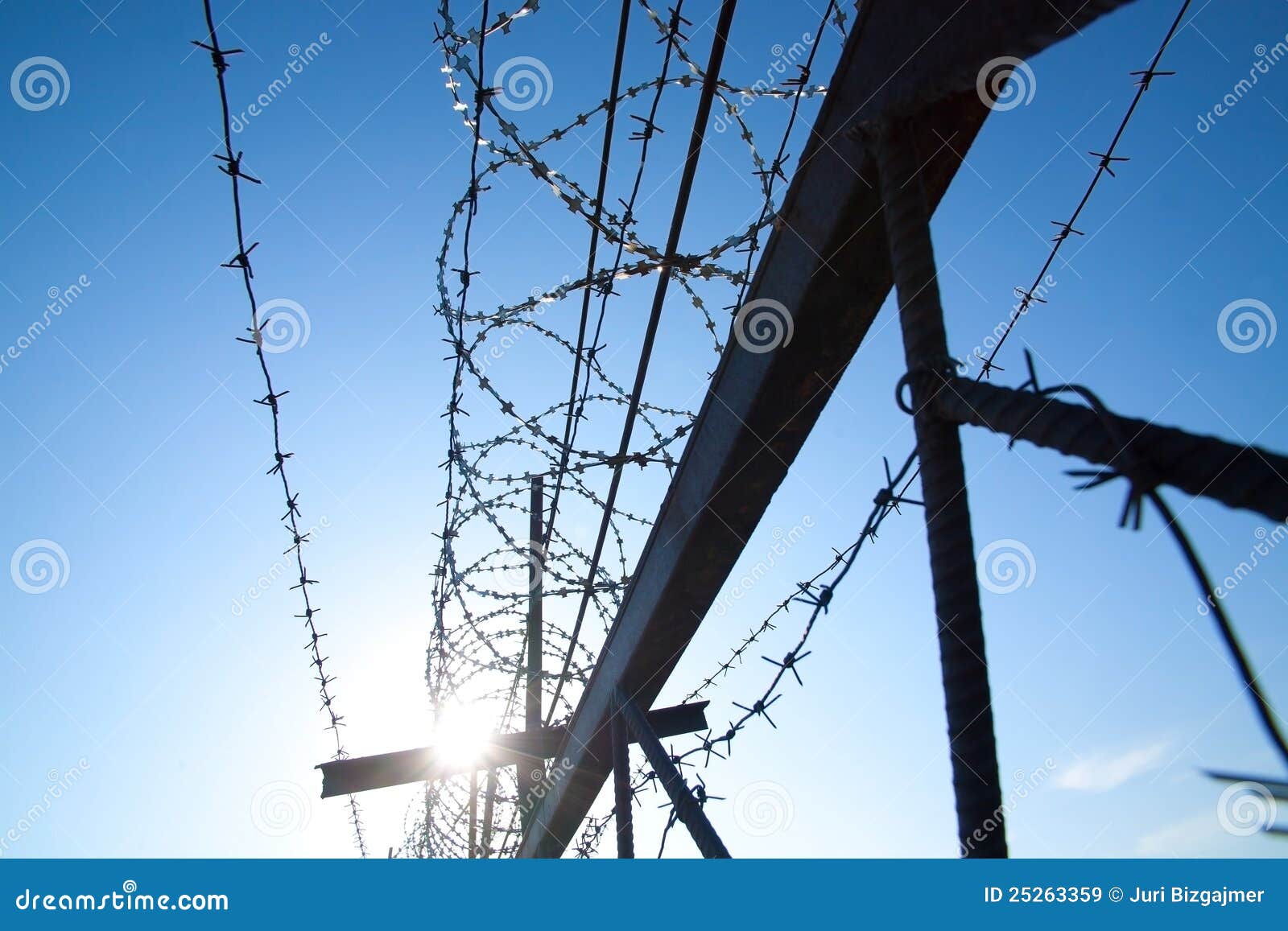 Metal barbed wire stock image. Image of barrier, metal - 25263359