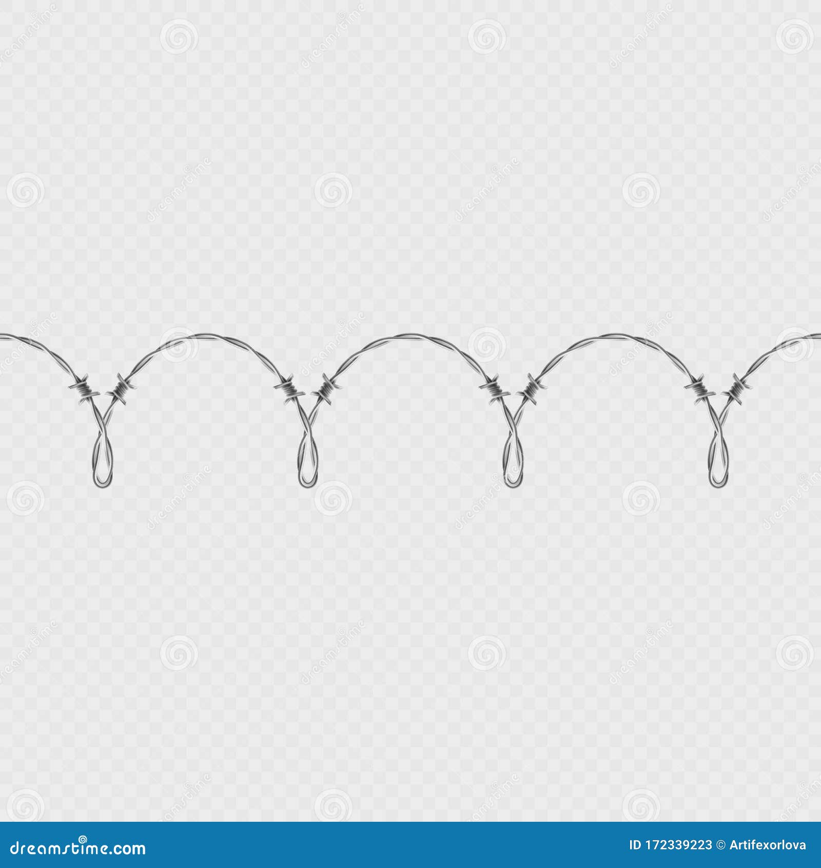 Metal Barbed Wire Horizontal Seamless Border Template and Elements ...