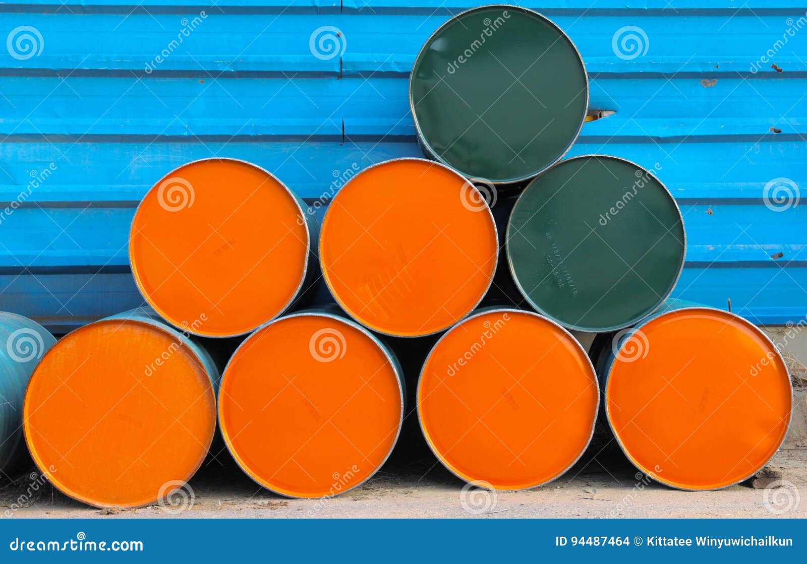 Metal barrel stock photo. Image of orange, metal, industry - 94487464