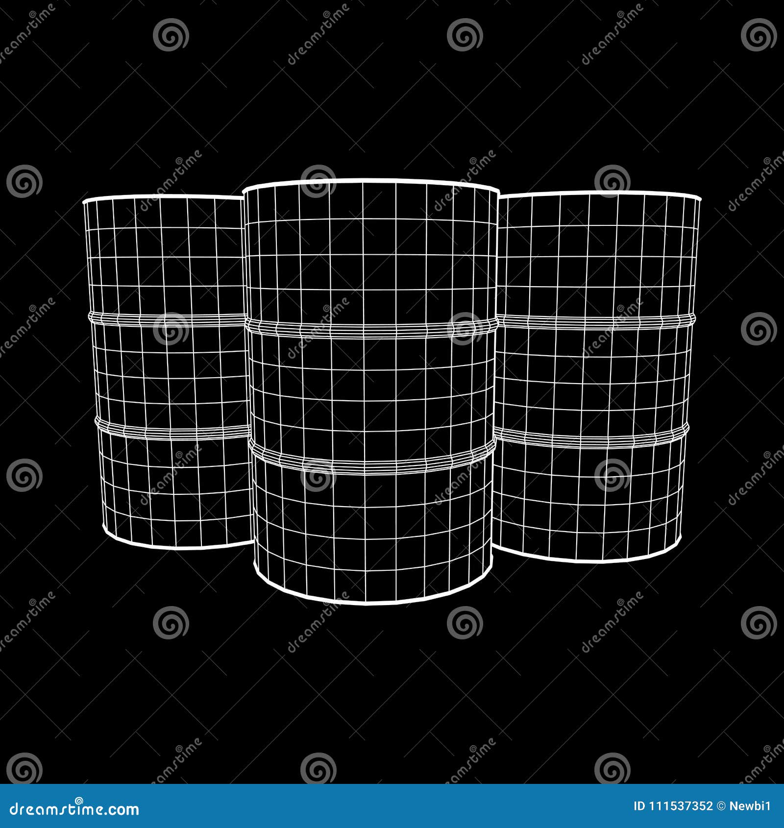 Metal barrel wireframe stock vector. Illustration of container - 111537352