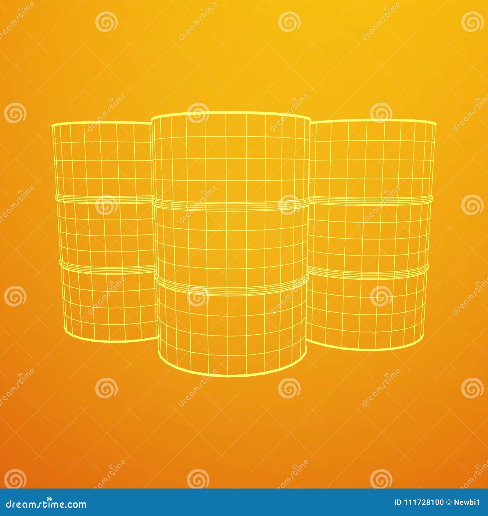 Metal barrel wireframe stock vector. Illustration of container - 111728100