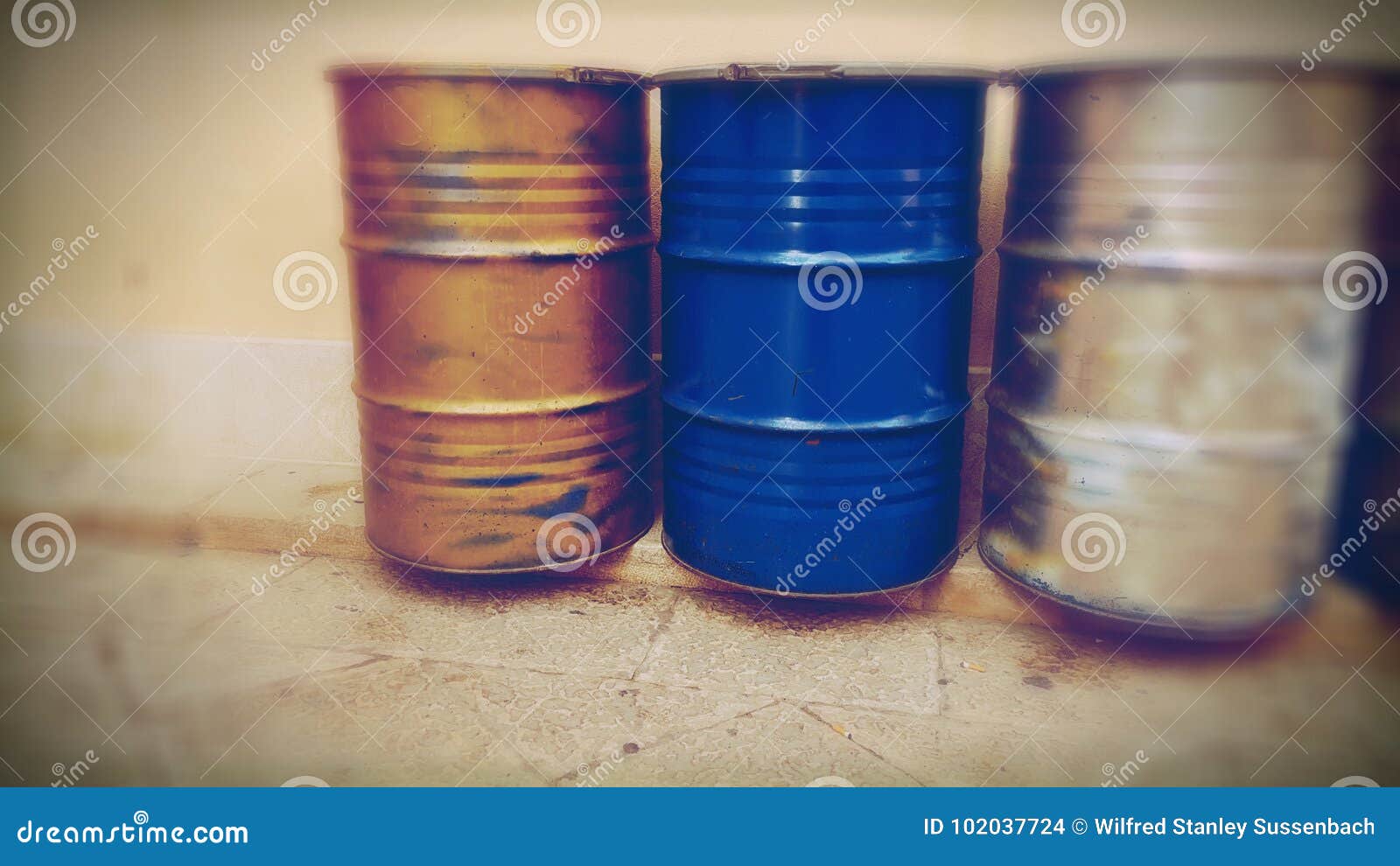 Metal barrels stock photo. Image of cask, conservation - 102037724