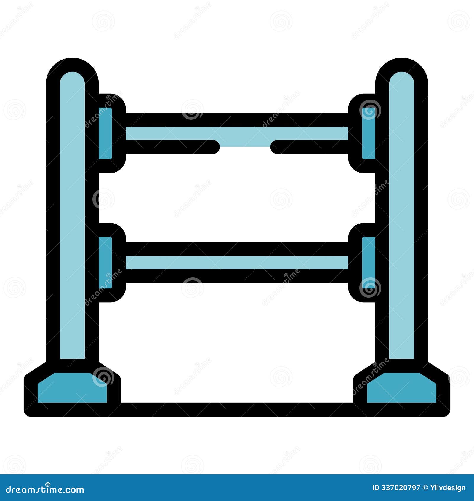 Metal Barrier Limiting Access with Two Horizontal Bars on White ...