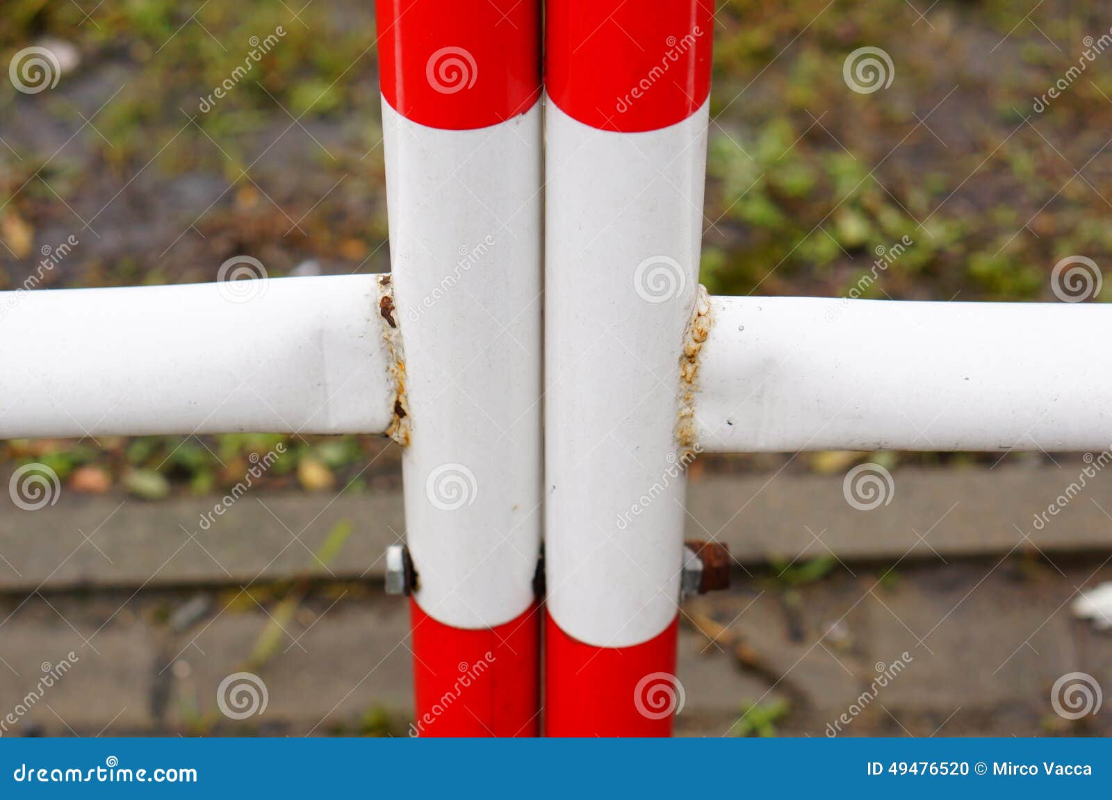 Metal barrier stock photo. Image of white, barrier, poles - 49476520