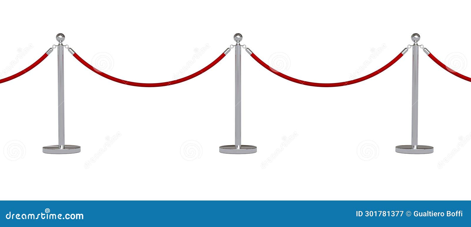 Metal Barriers with Red Cord Isolated on White Stock Illustration ...