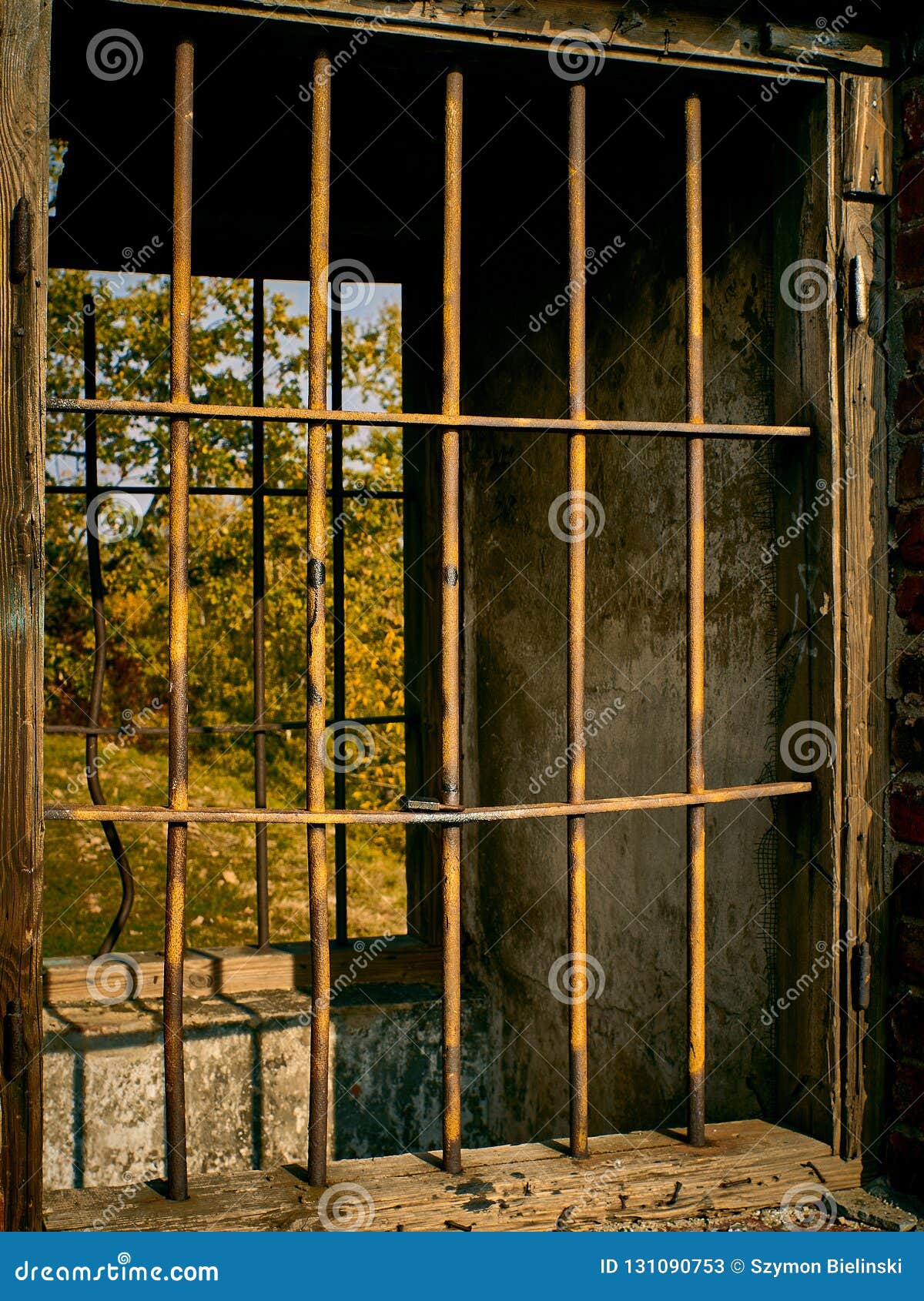 Metal Bars in the Old Window Stock Image - Image of design, detail ...