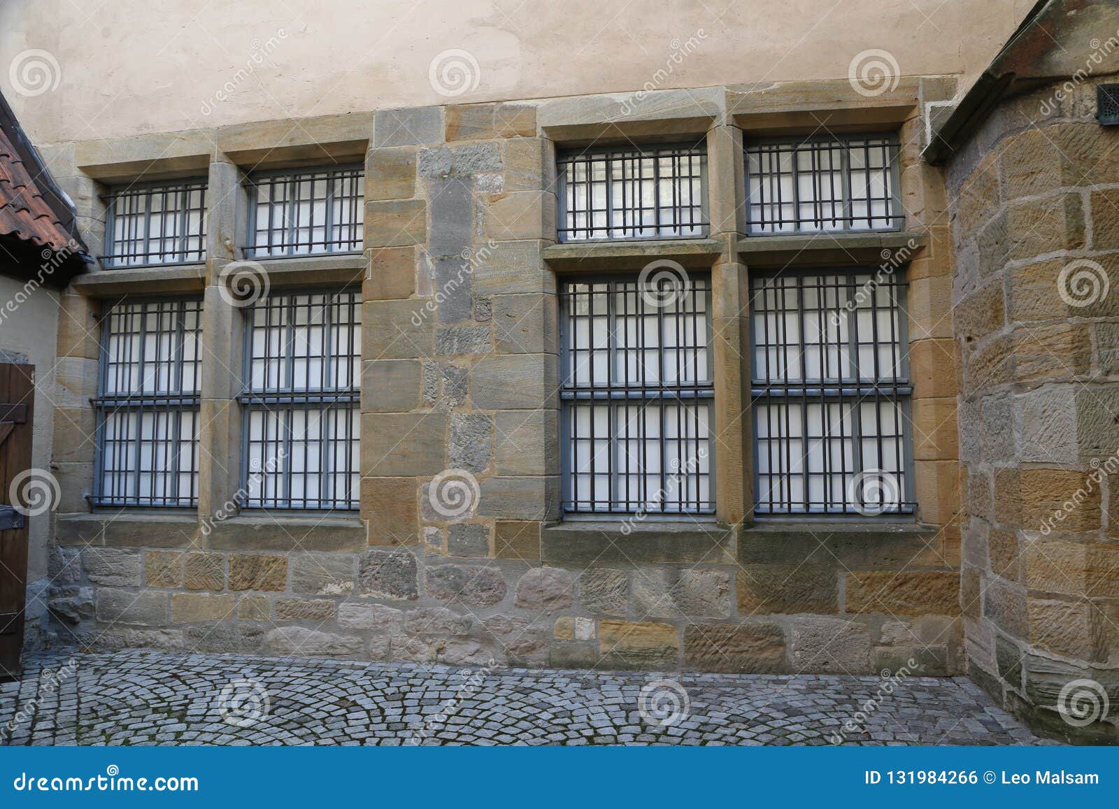 Metal Bars on the Windows and Doors of the Castle Stock Photo - Image ...