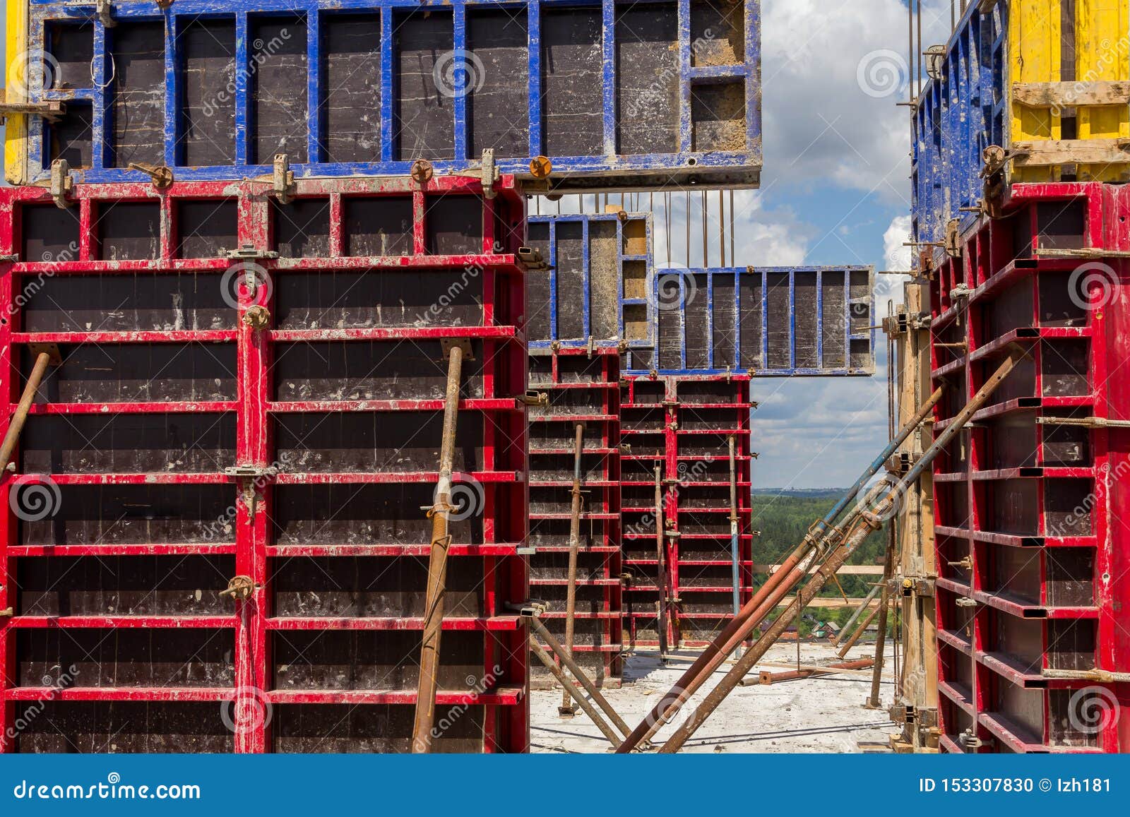 Formwork for Pouring the Concrete Base of the Building. Stock Photo ...