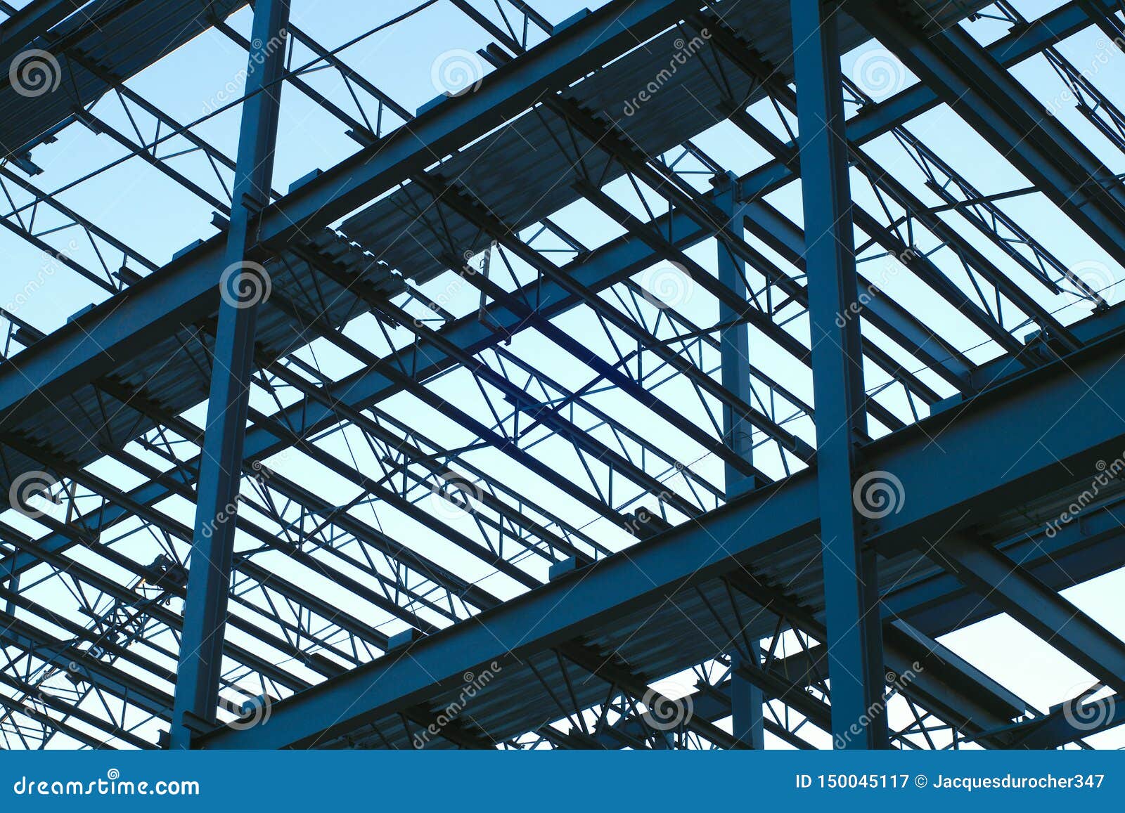 Metal Beam Structure Construction Site Building Frame Stock Image ...