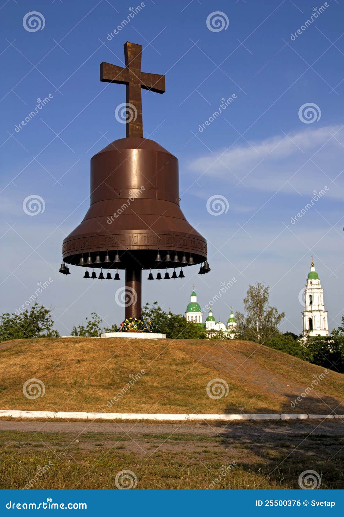 Metal Bells and Cross Silhouette Stock Photo - Image of bell, panorama ...