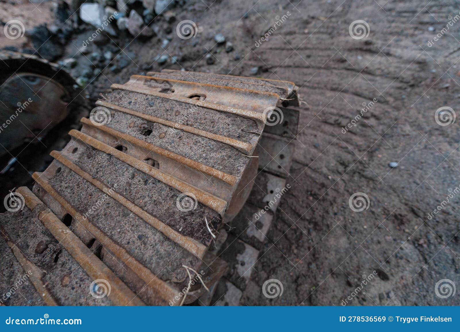 Metal Belt of an Excavator.. Stock Image - Image of machine, detail ...