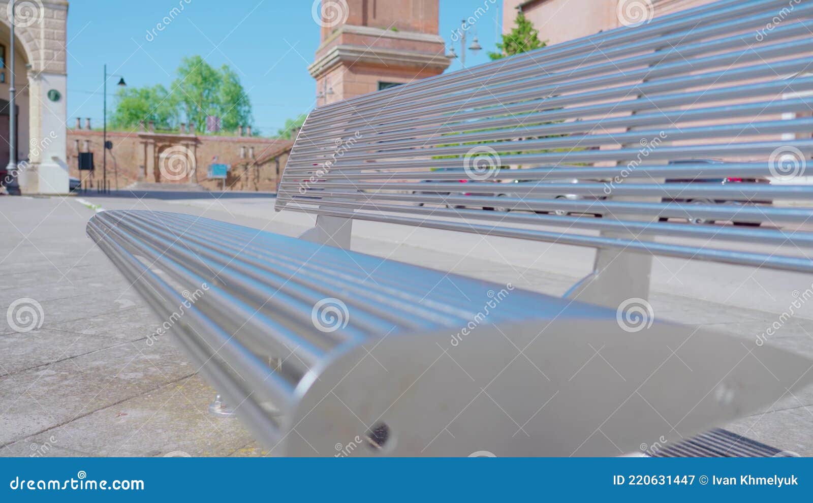 Metal Bench Facing the Street Stock Video - Video of park, relaxation ...