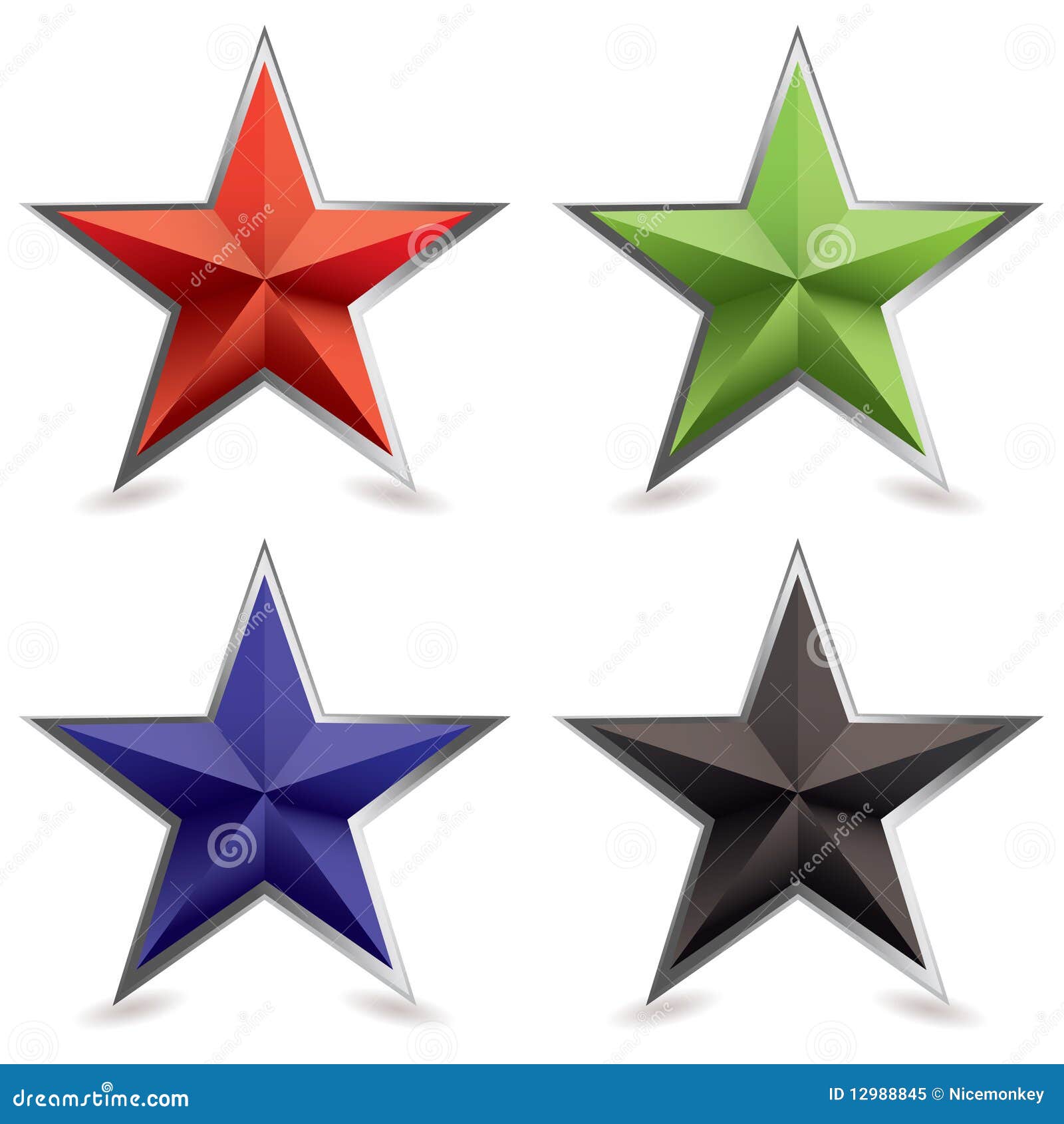 Metal bevel star shape stock vector. Illustration of collection - 12988845