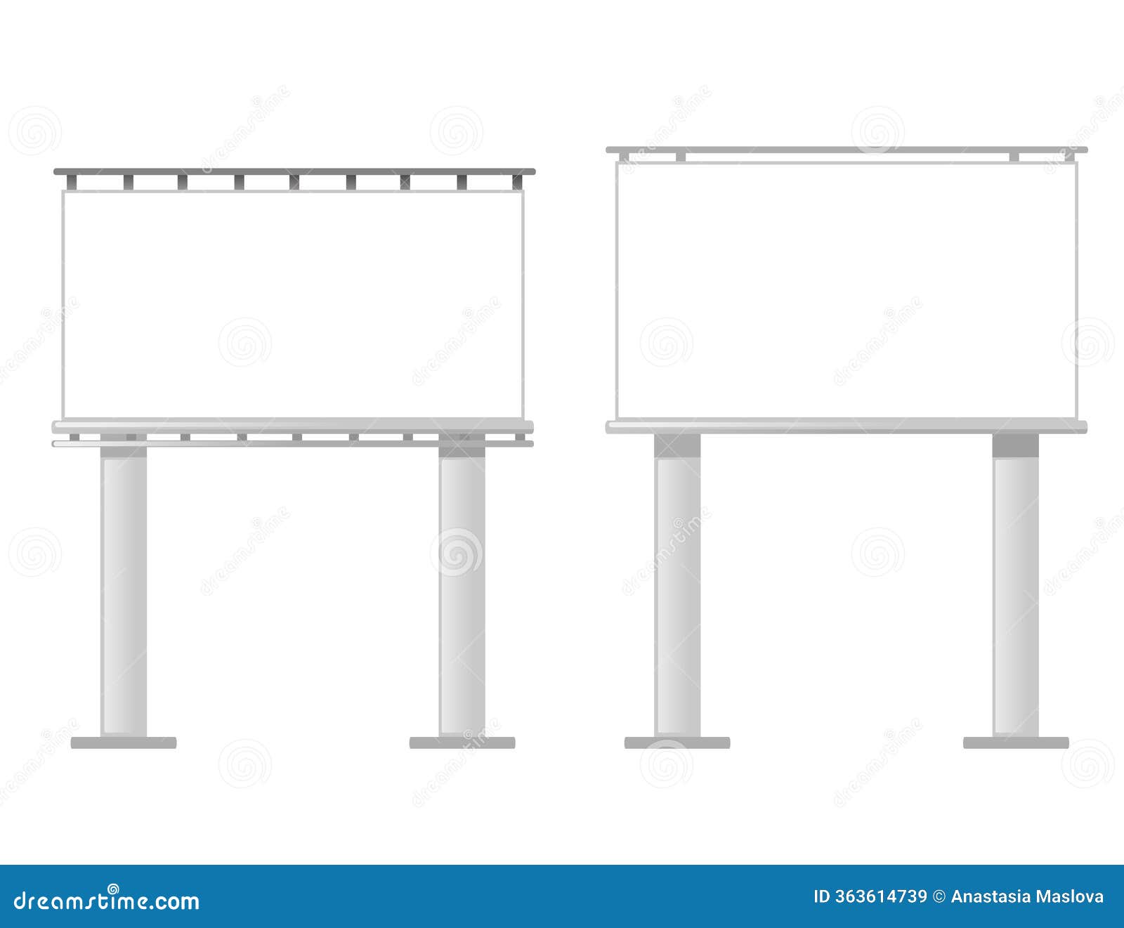 Rectangular Advertising Totem With Base And Display For Mockup Of ...