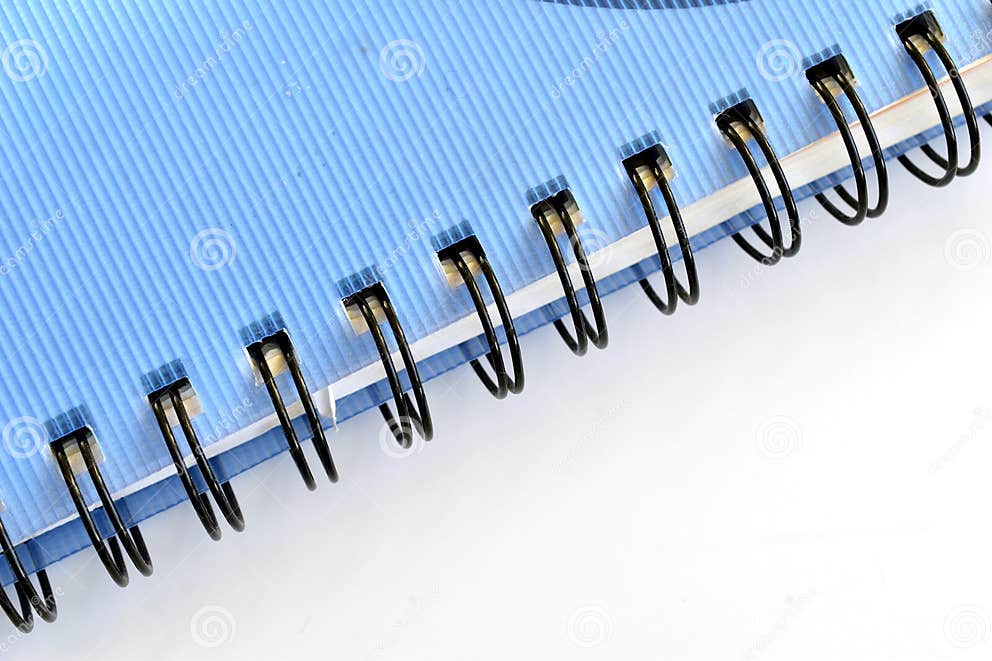 Metal Binding in the Form of a Spring in a School Notebook. Stock Image ...
