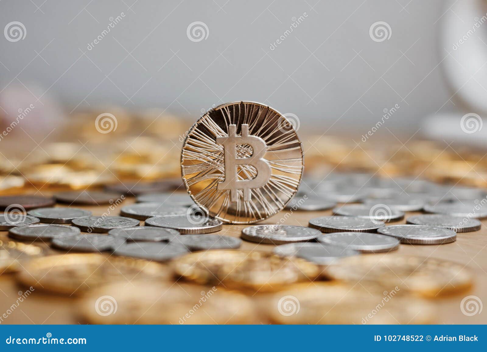Metal bitcoin coin stock photo. Image of finance, payments - 102748522