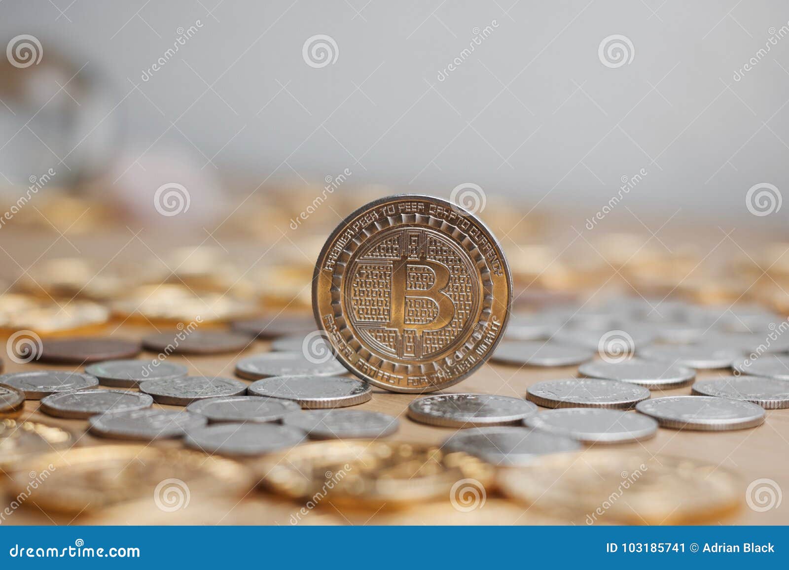 Metal bitcoin coin stock image. Image of virtual, exchange - 103185741
