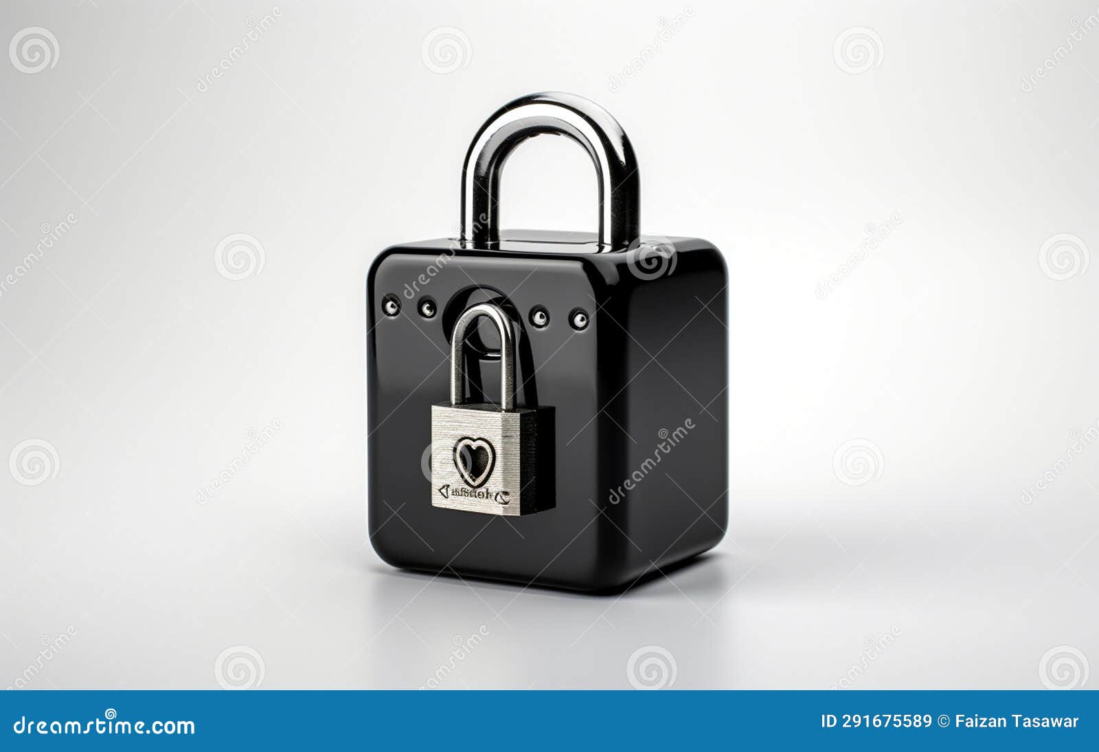 "Metal Black Padlock with Key for Locking and Unlocking"Generative Ai ...