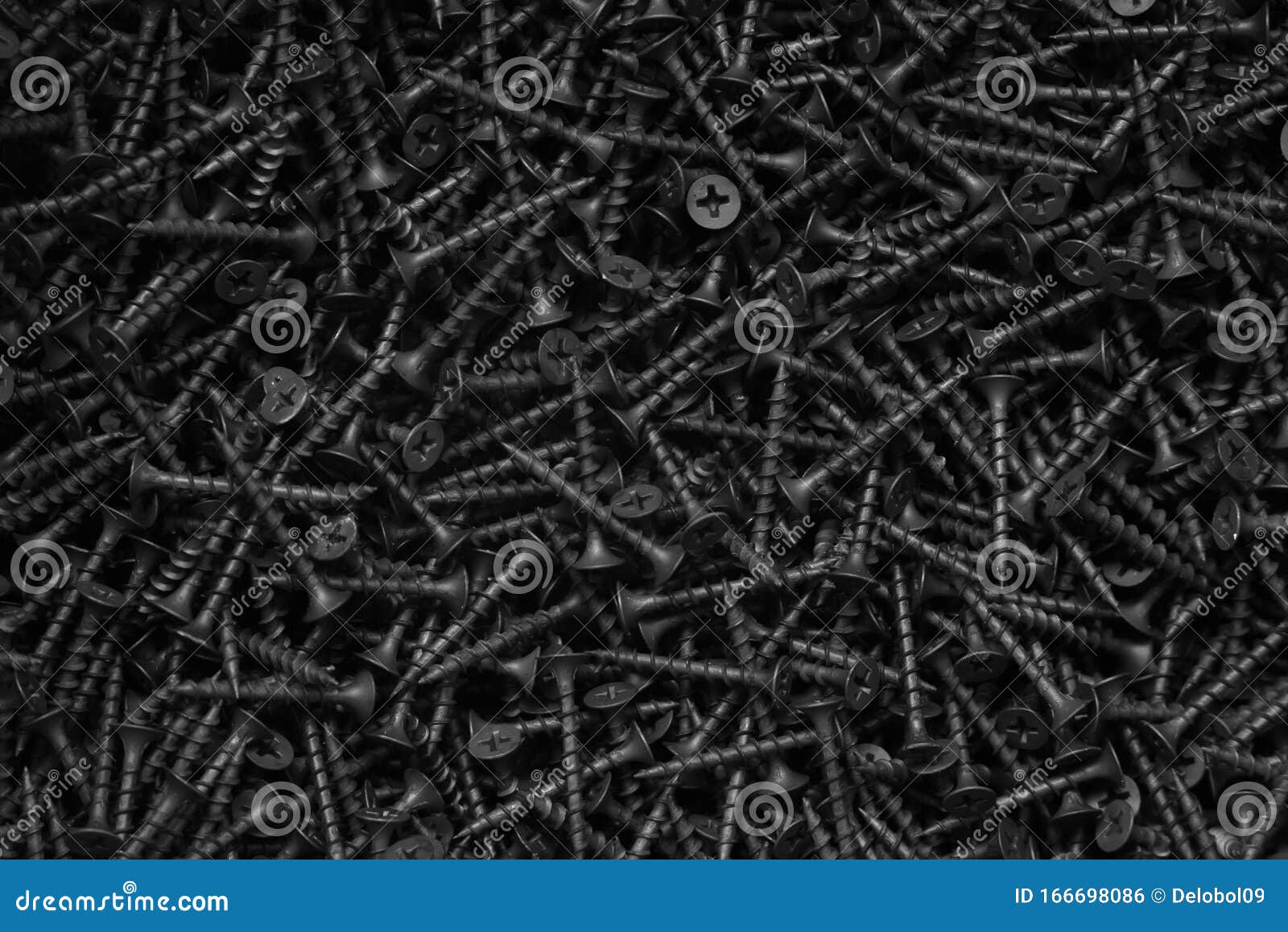 Metal Black Screws with a Countersunk Head Stock Photo - Image of ...