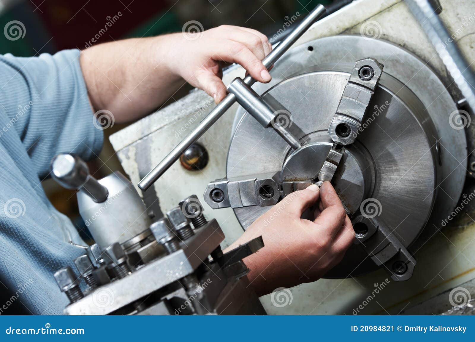 Metal Blank Machining Process Stock Image - Image of process, work ...