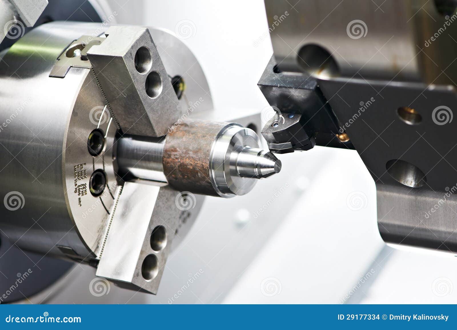 Metal Blank Machining Process Stock Photo - Image of hardalloy, mill ...