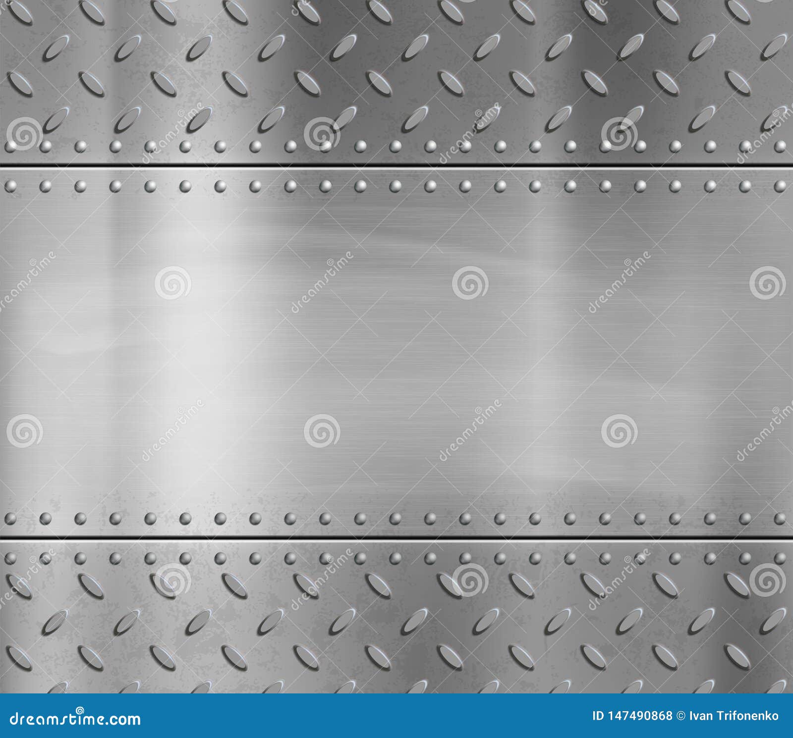 Metal Blank Polished Plate with Rivets and Pattern Stock Vector ...