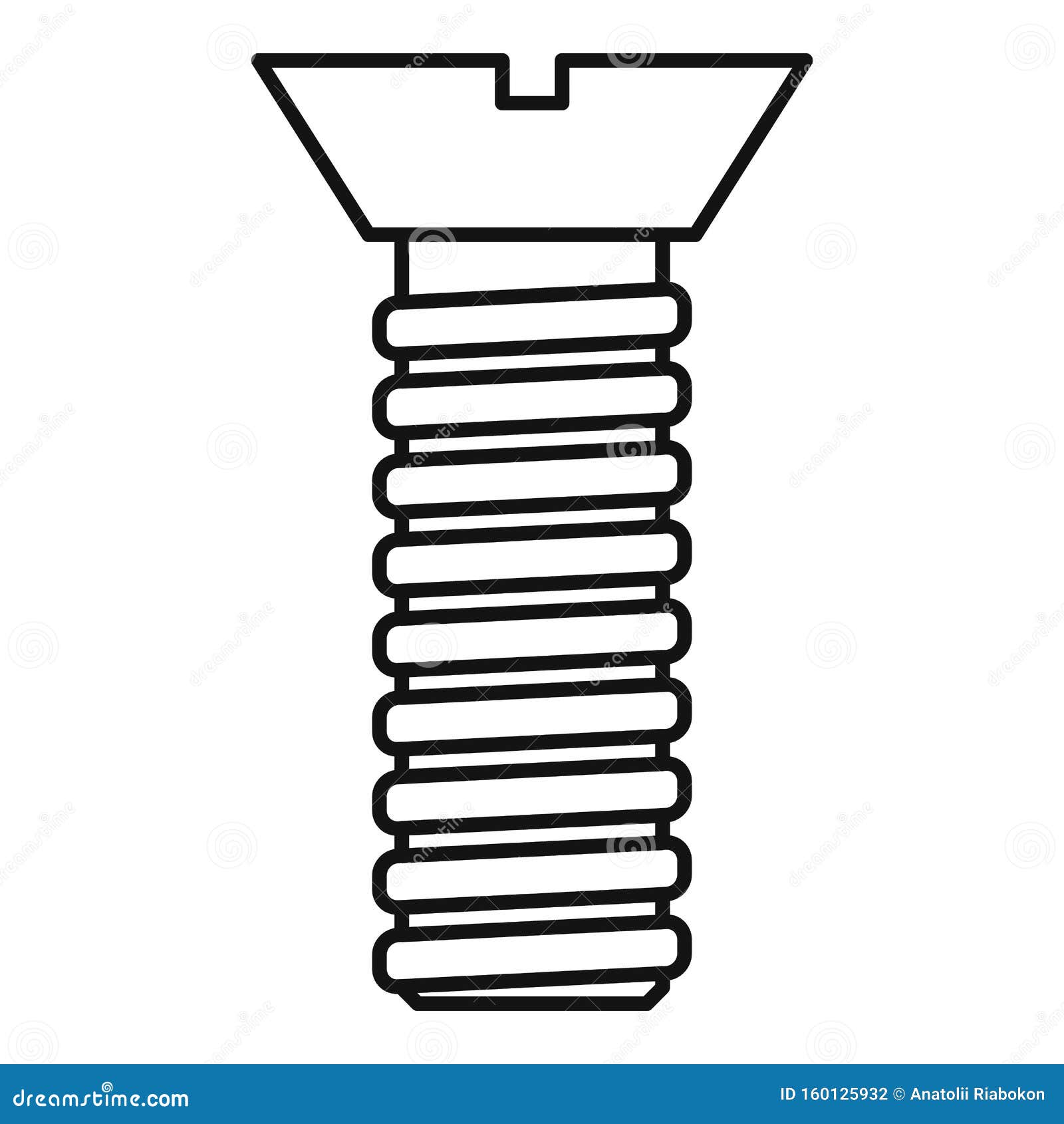 Metal Bolt Icon, Outline Style Stock Vector - Illustration of gray ...
