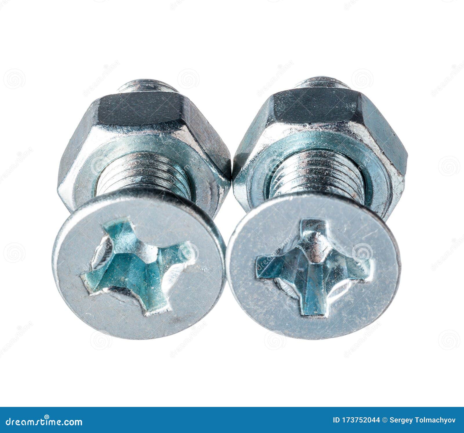 Metal Bolt Isolated on White Background. Creative Photo. Stock Photo ...