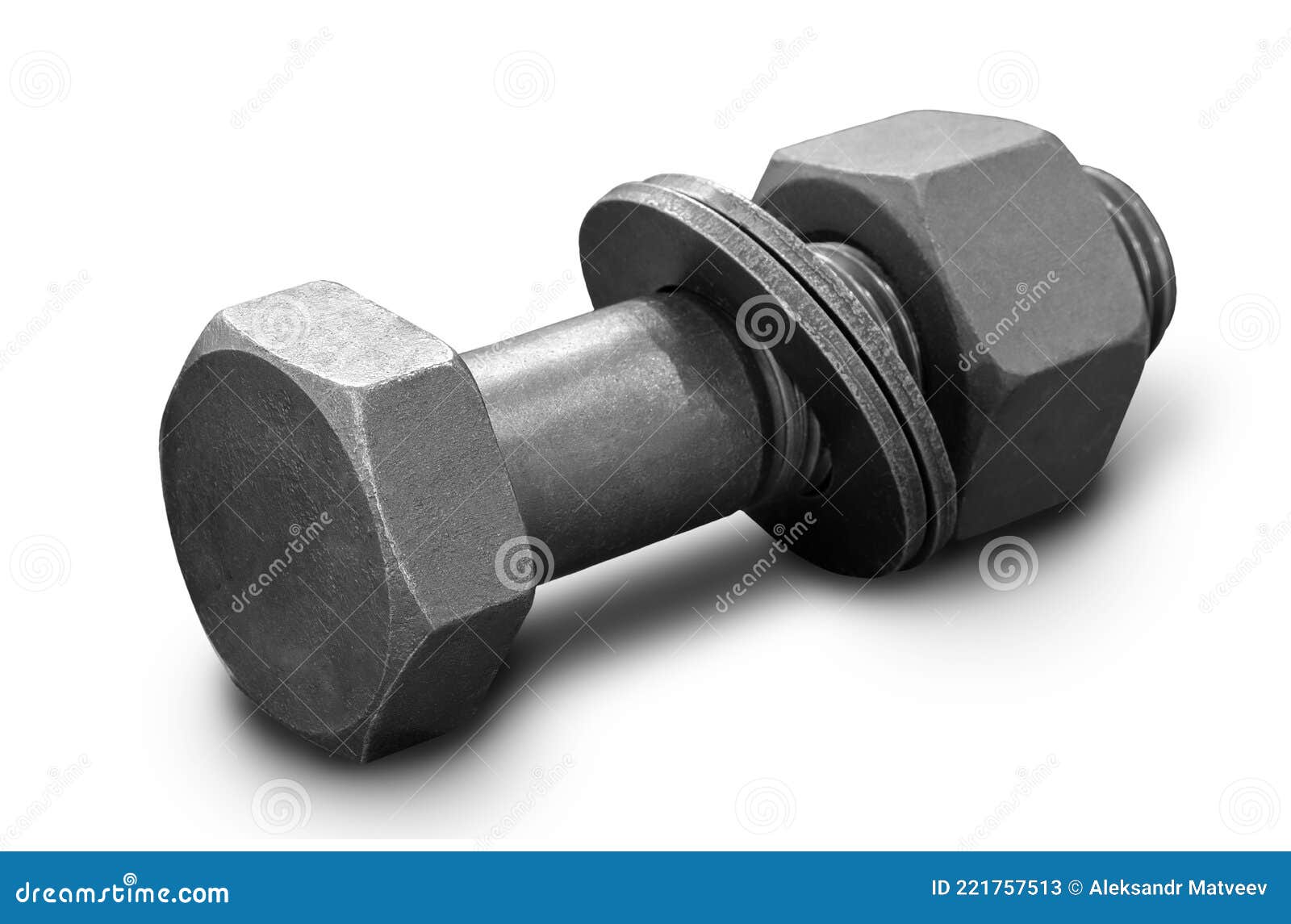 Metal Bolt Nut And Spacers Isolated On White Background Royalty-Free ...