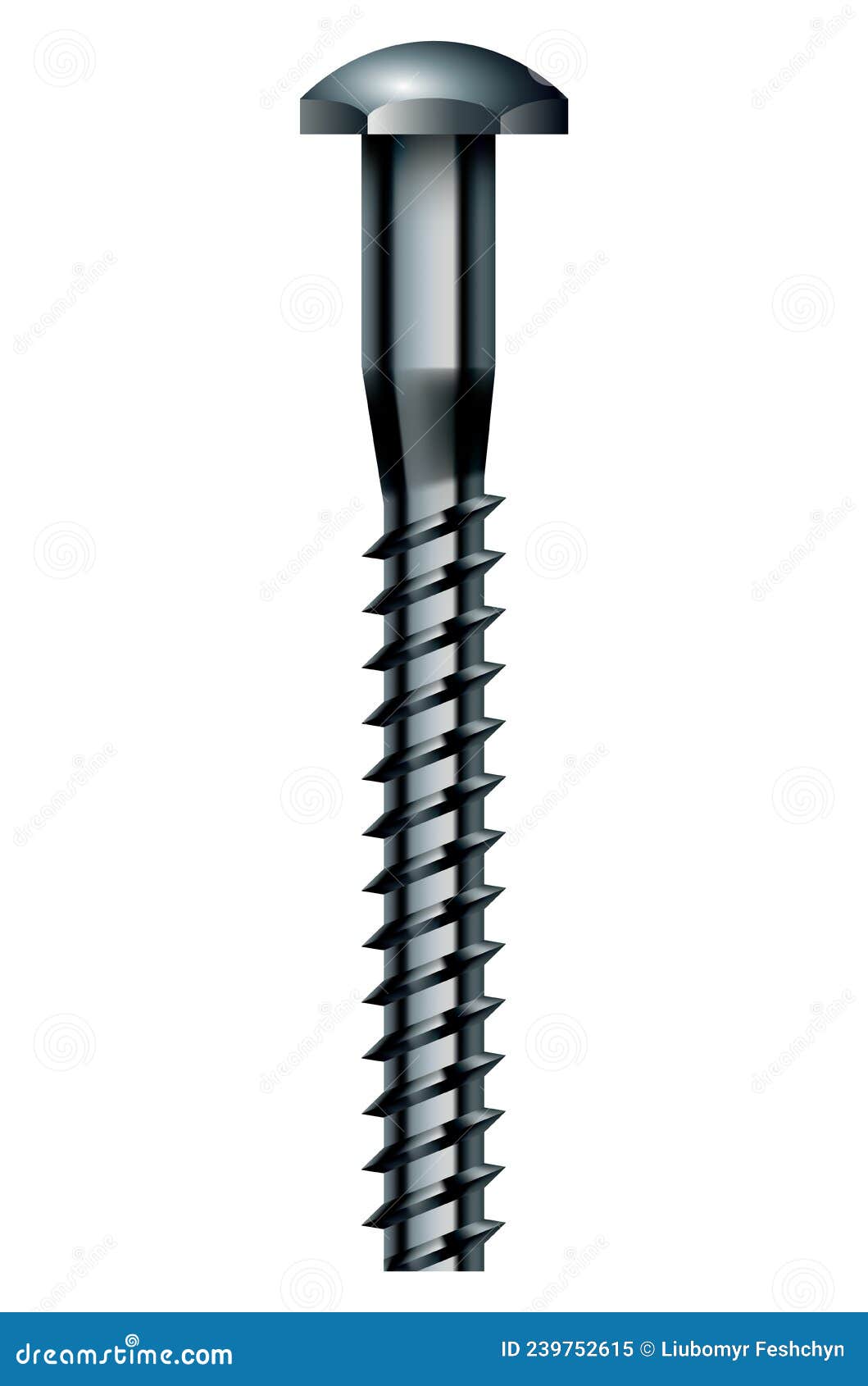 Metal Bolt Side View. Industrial or DIY Element for Fixing Stock Vector ...