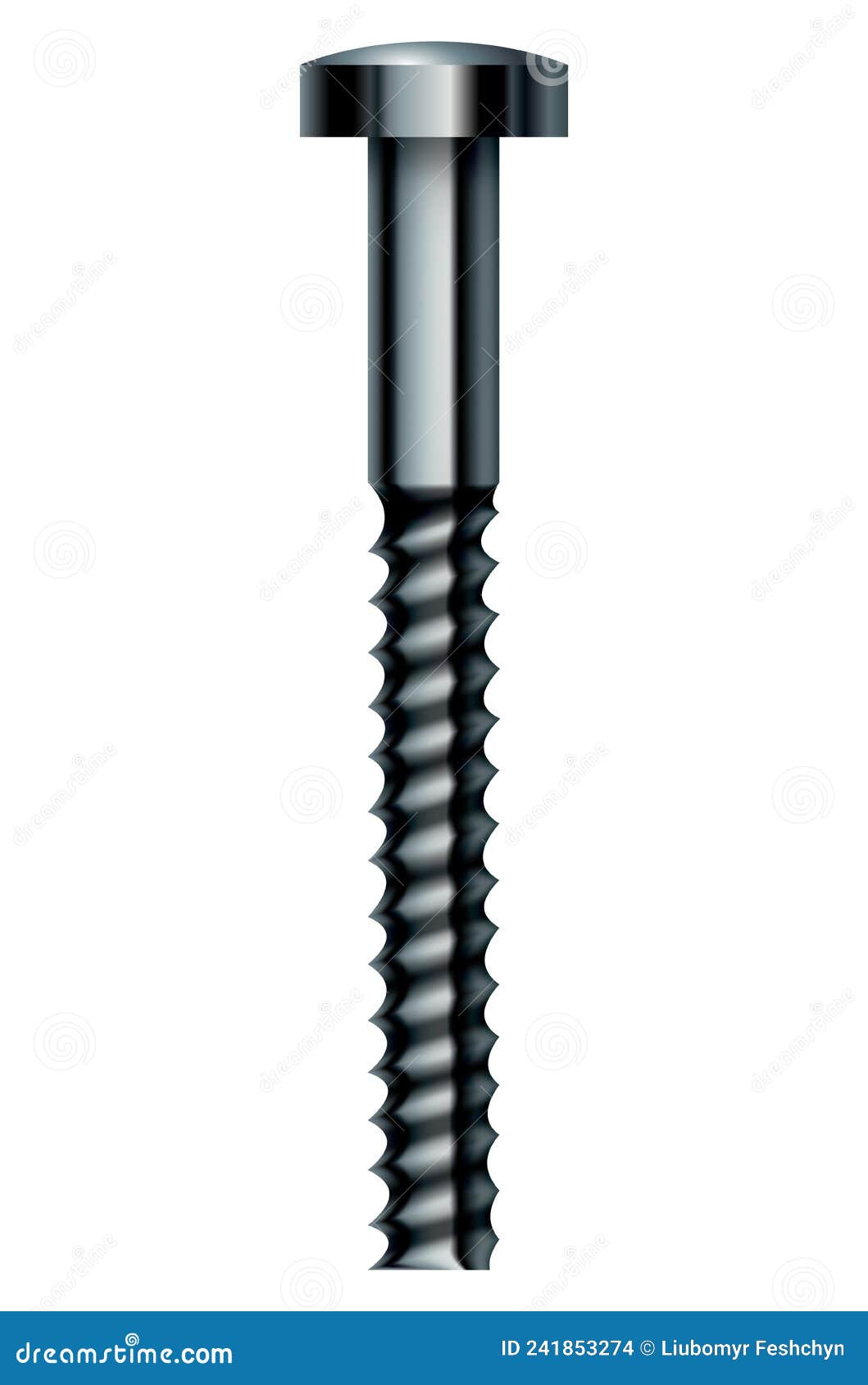 Metal Bolt Side View. Industrial or DIY Element for Fixing Stock Vector ...