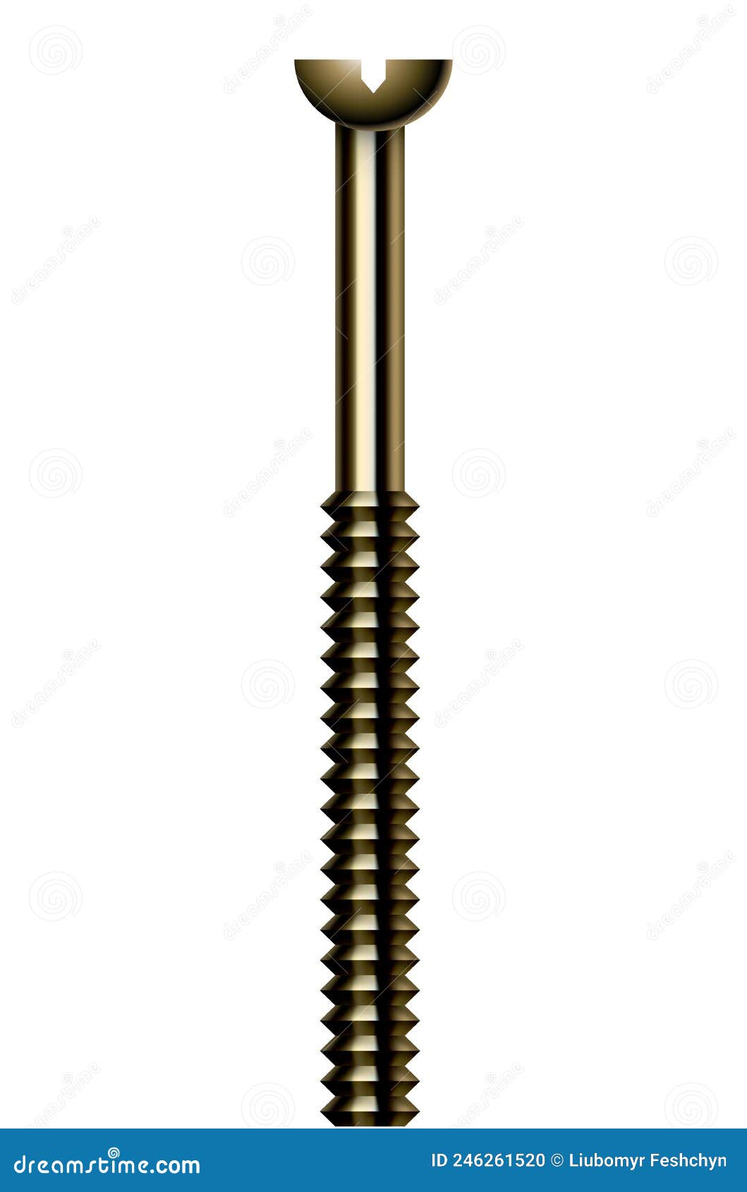 Metal Bolt Side View. Industrial or DIY Element for Fixing Stock Vector ...