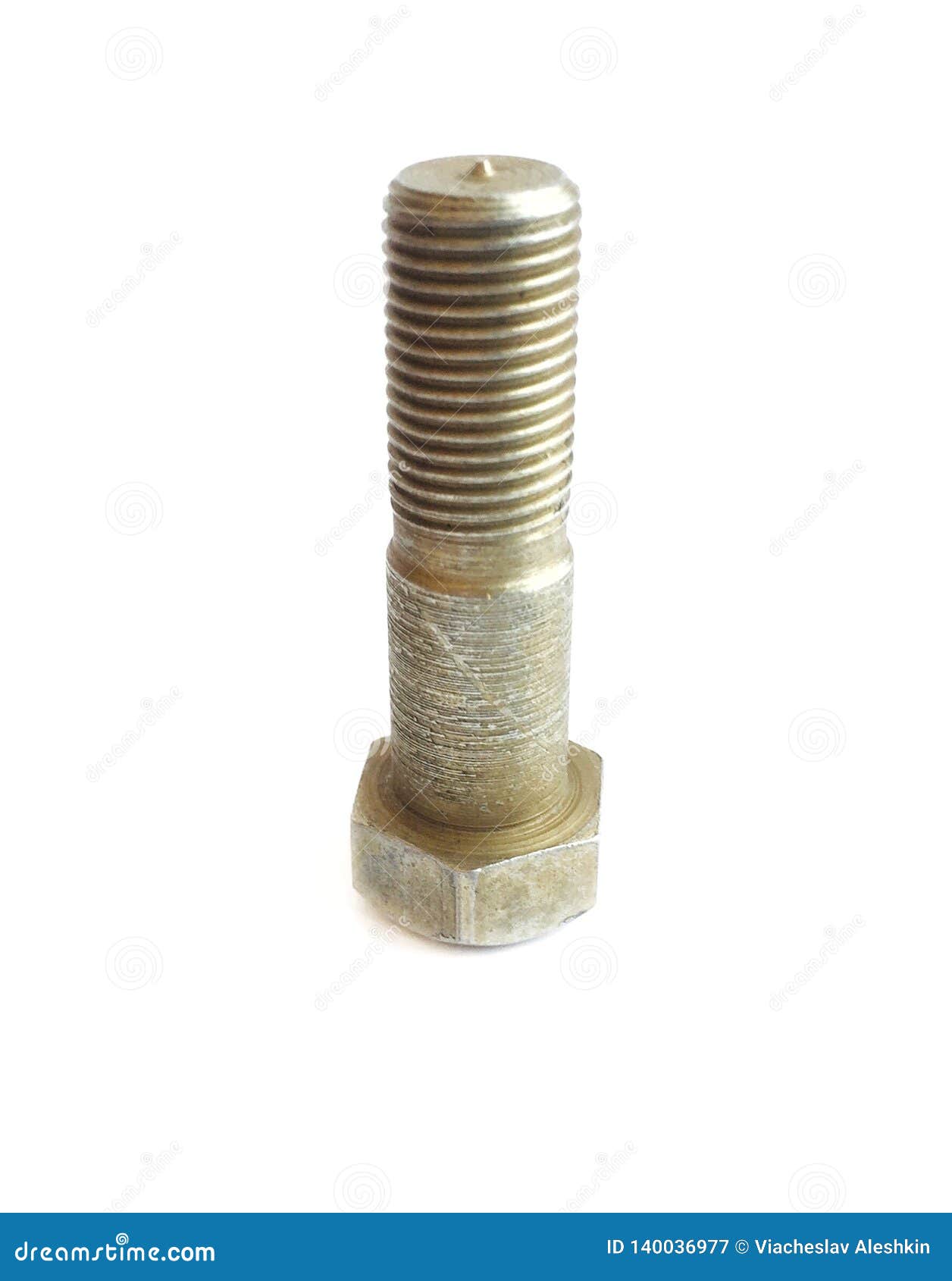 Metal Bolt on a White Background Stock Image - Image of detail ...