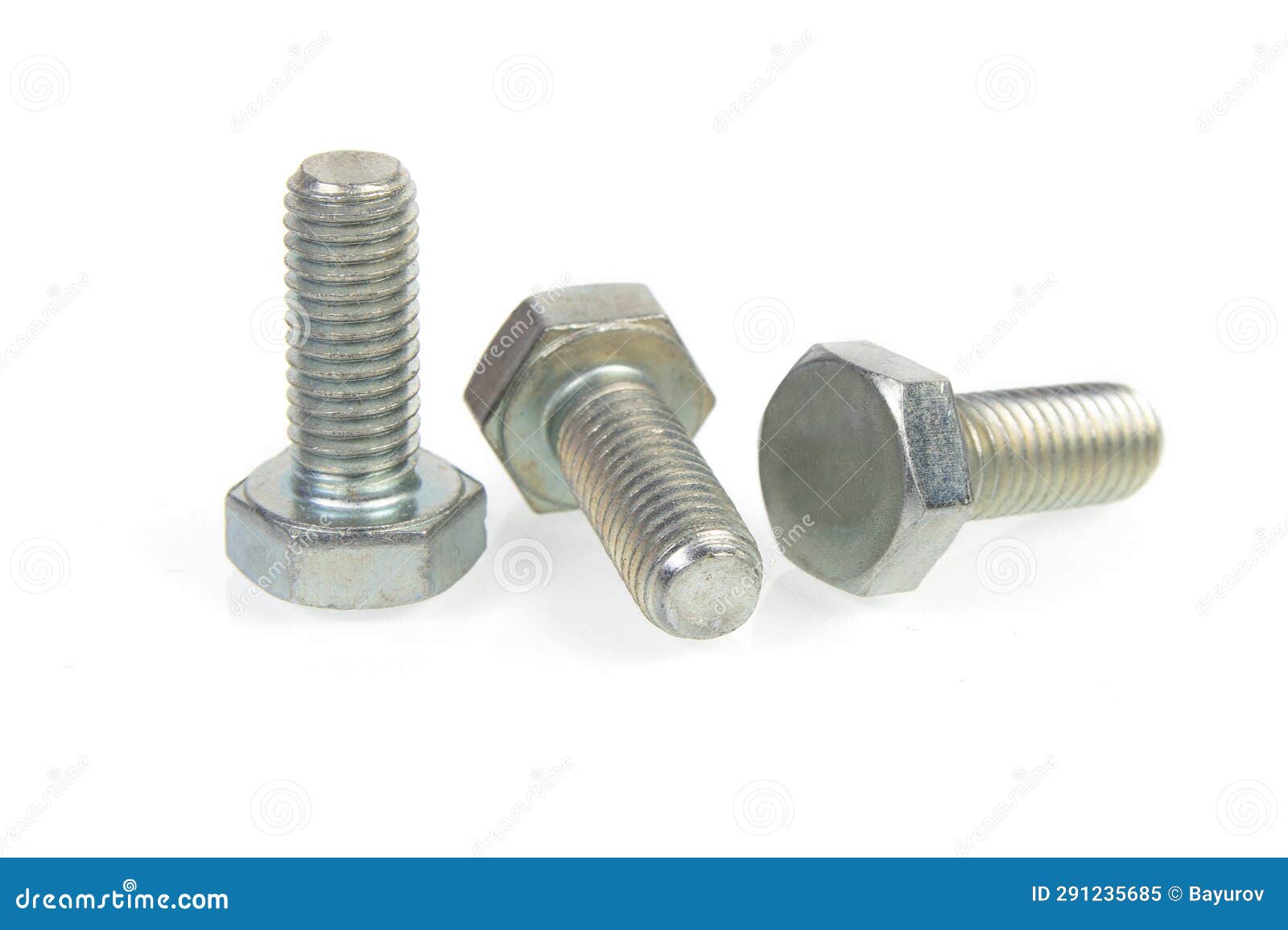 Metal Bolts Isolated on White Background Stock Image - Image of head ...