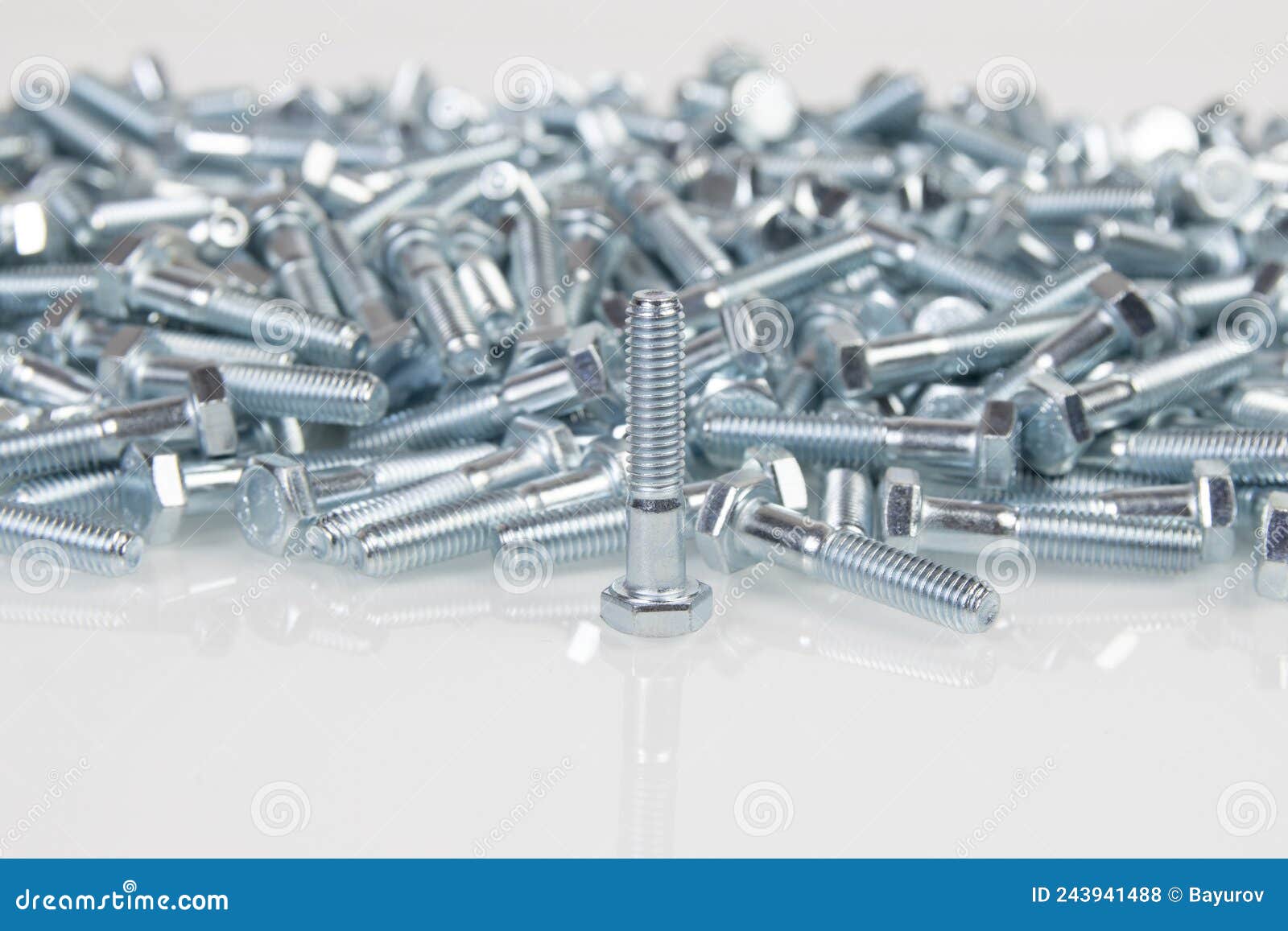 Metal Bolts on a White Background. Engineering Fasteners Stock Photo ...
