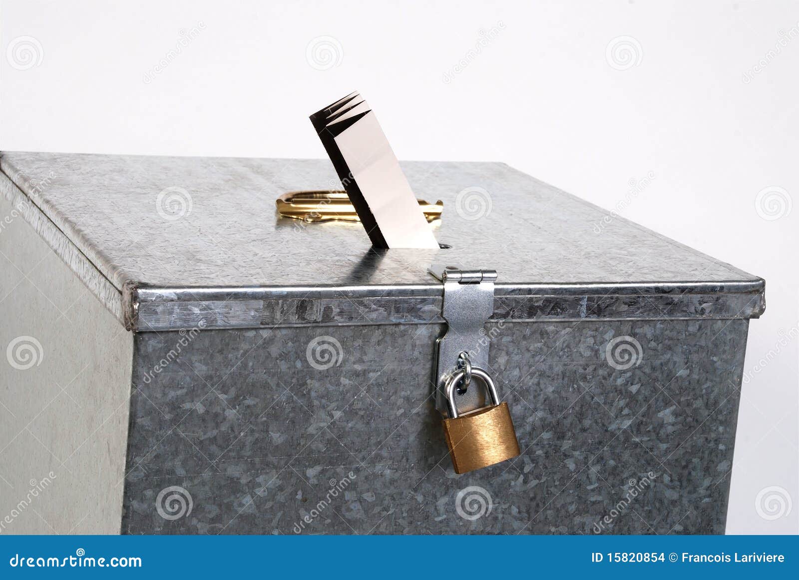 Metal Box with Padlock Ticket Voting Stock Photo - Image of gray ...