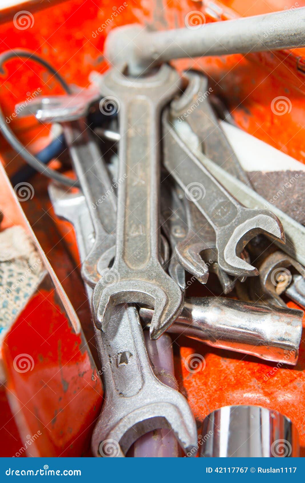 Metal Box with Tools Inside Stock Image - Image of color, preparation ...