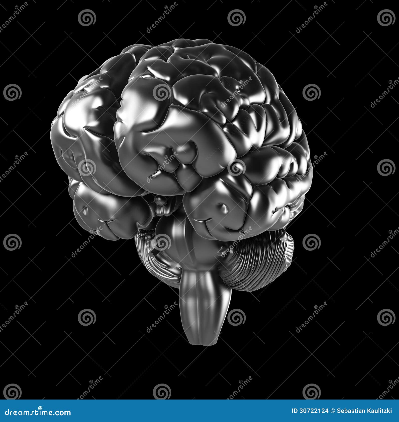 Metal brain stock illustration. Illustration of metallic - 30722124