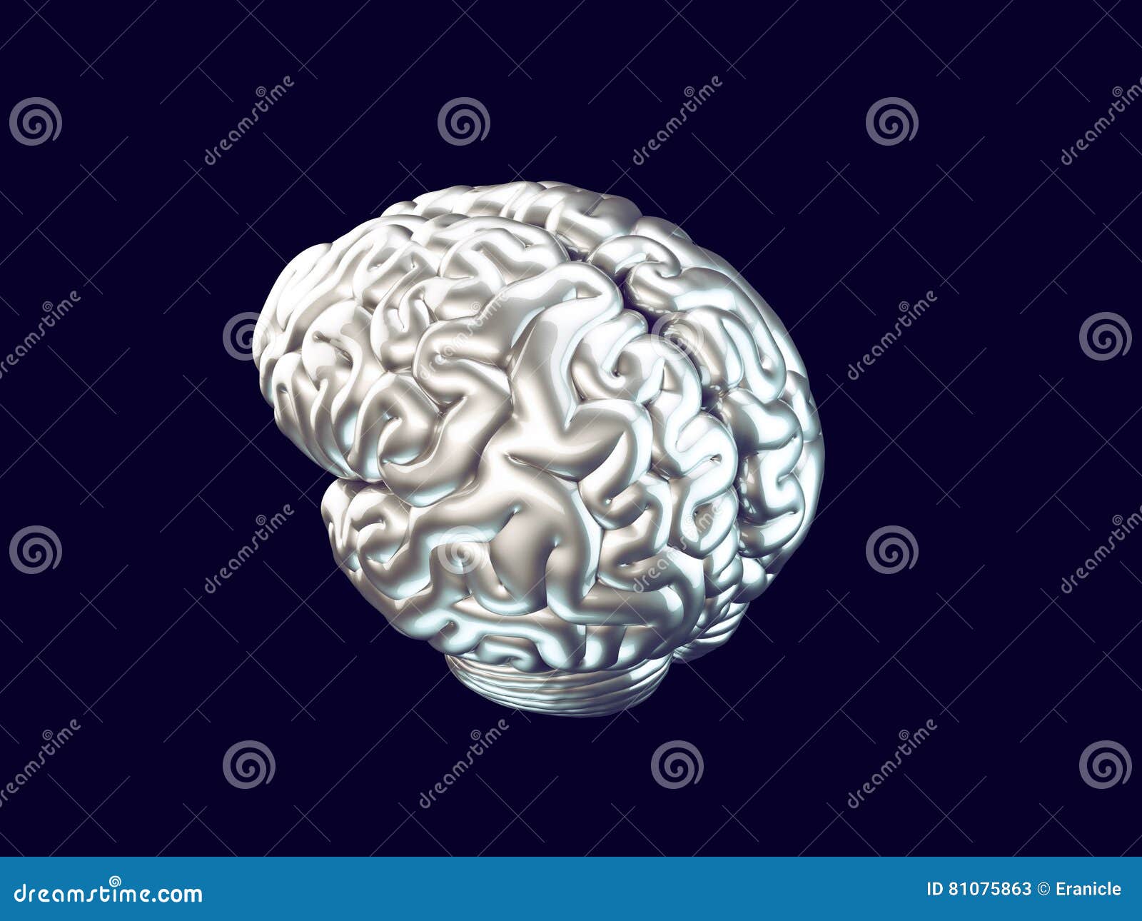Metal brain stock illustration. Illustration of fantastic - 81075863