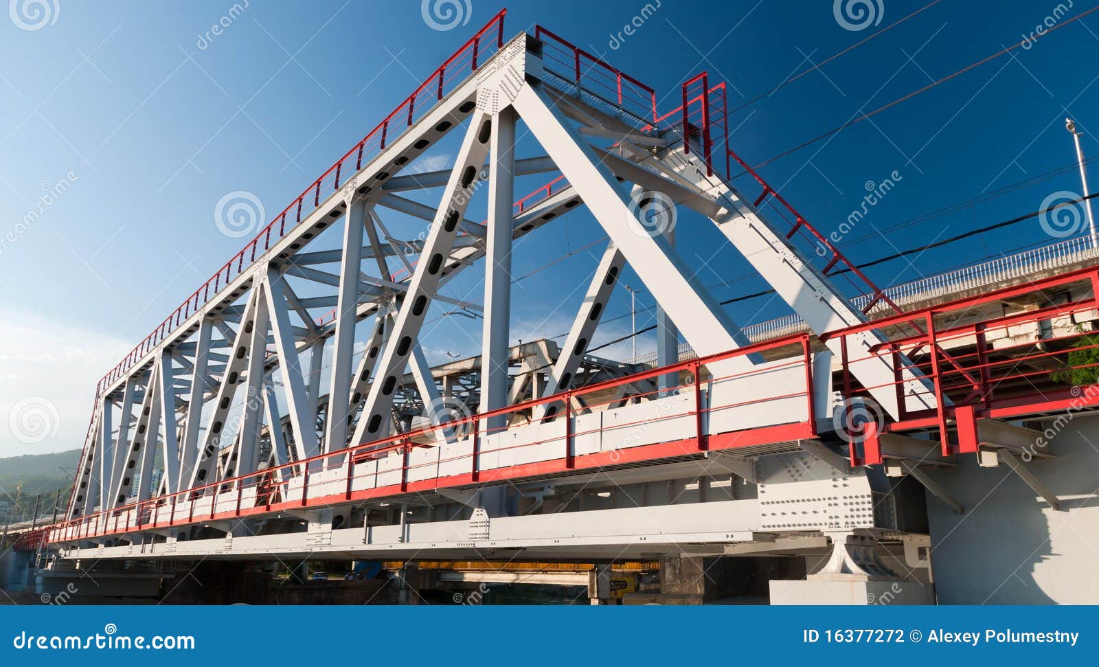 The metal bridge stock photo. Image of white, bolts, transport - 16377272