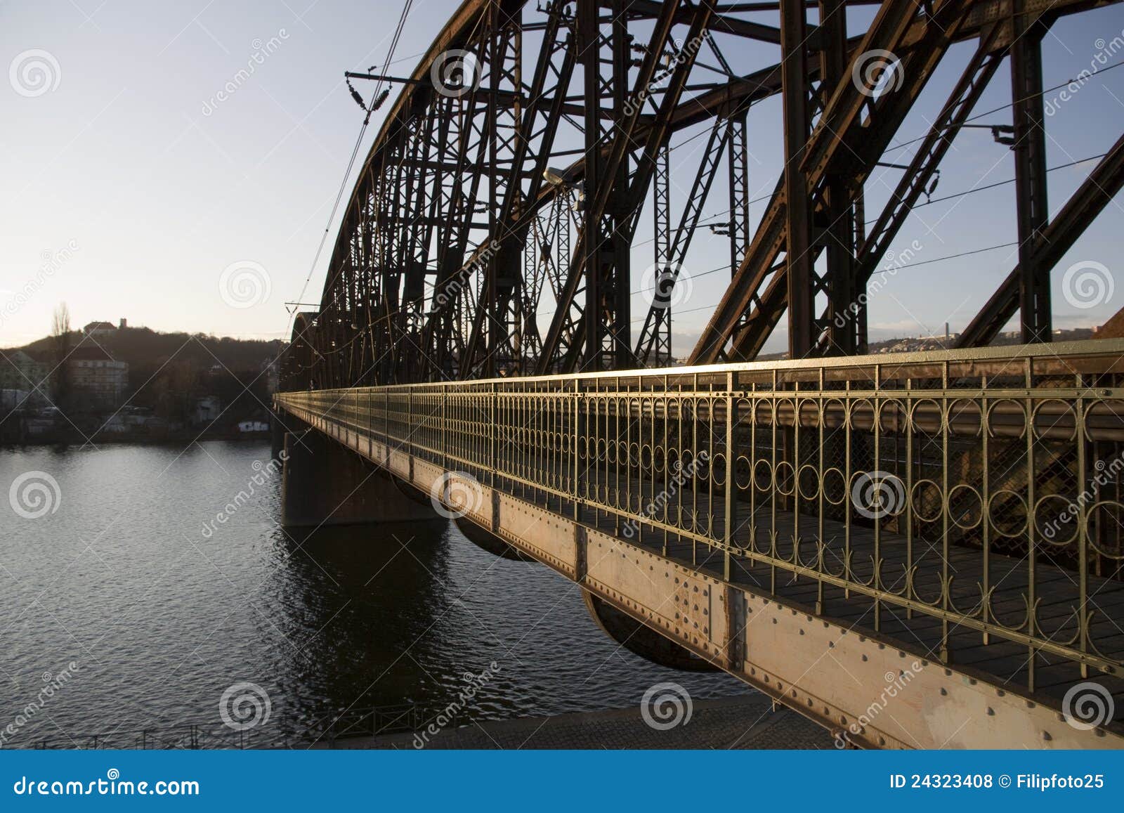 Metal bridge stock photo. Image of urban, metal, prague - 24323408