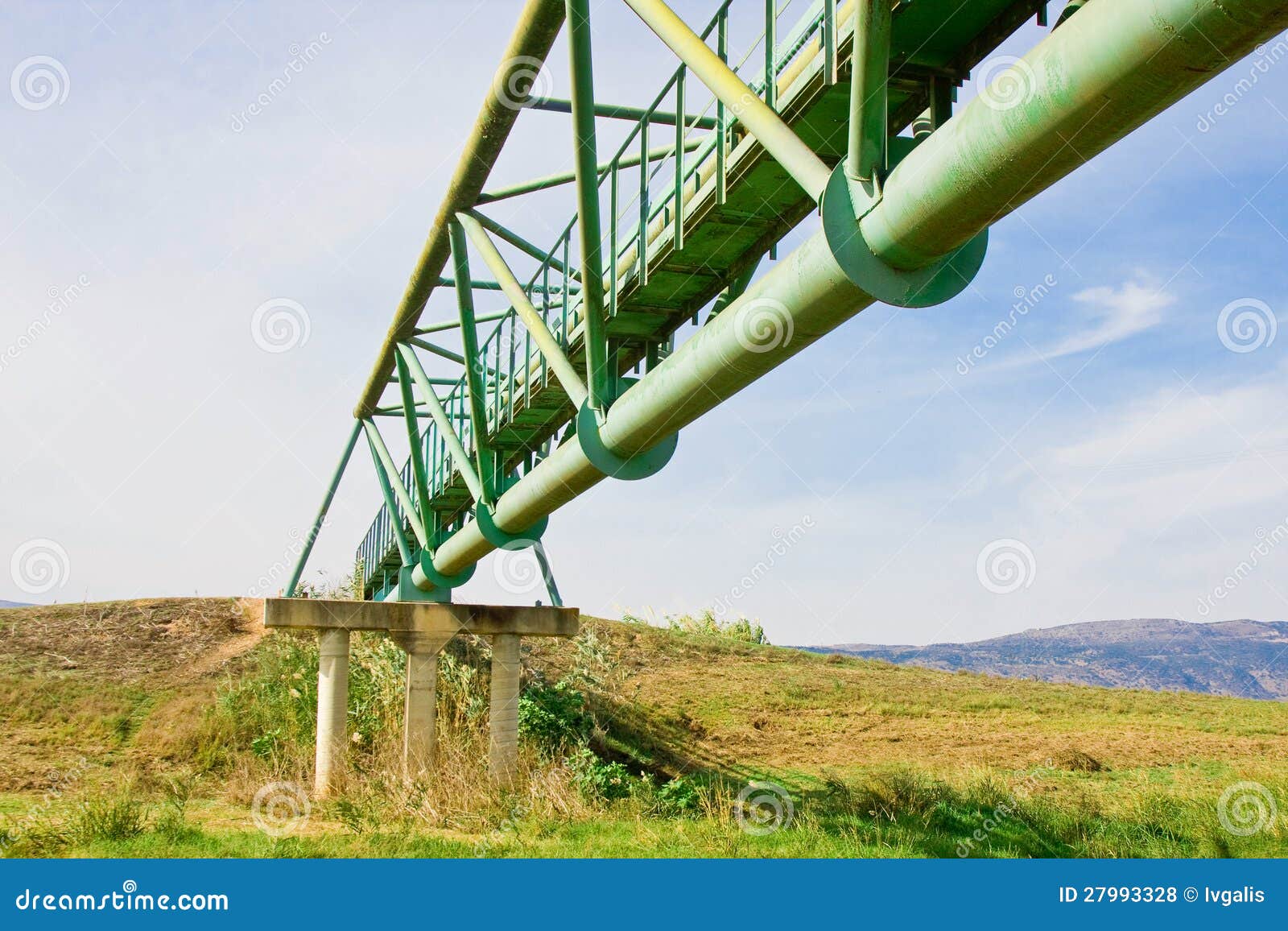 Metal Bridge Across a Valley (from Below) Stock Photo - Image of river ...