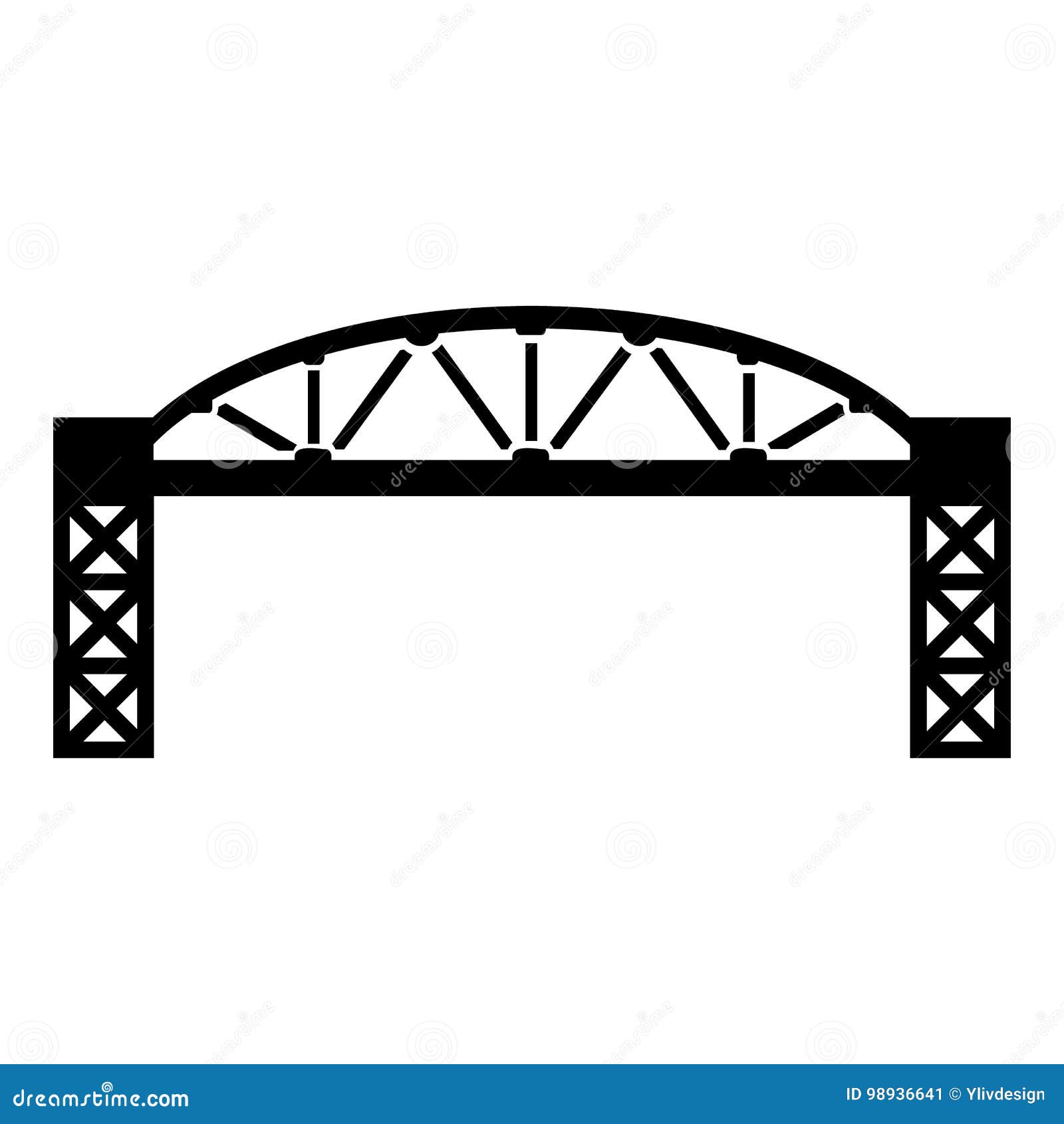 Metal Bridge Icon, Simple Black Style Stock Vector - Illustration of ...