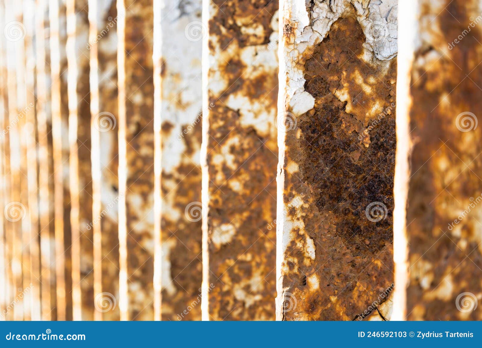 Metal Bridge Railing with Corrosion, Rust, Deep Cracks, and Paint ...