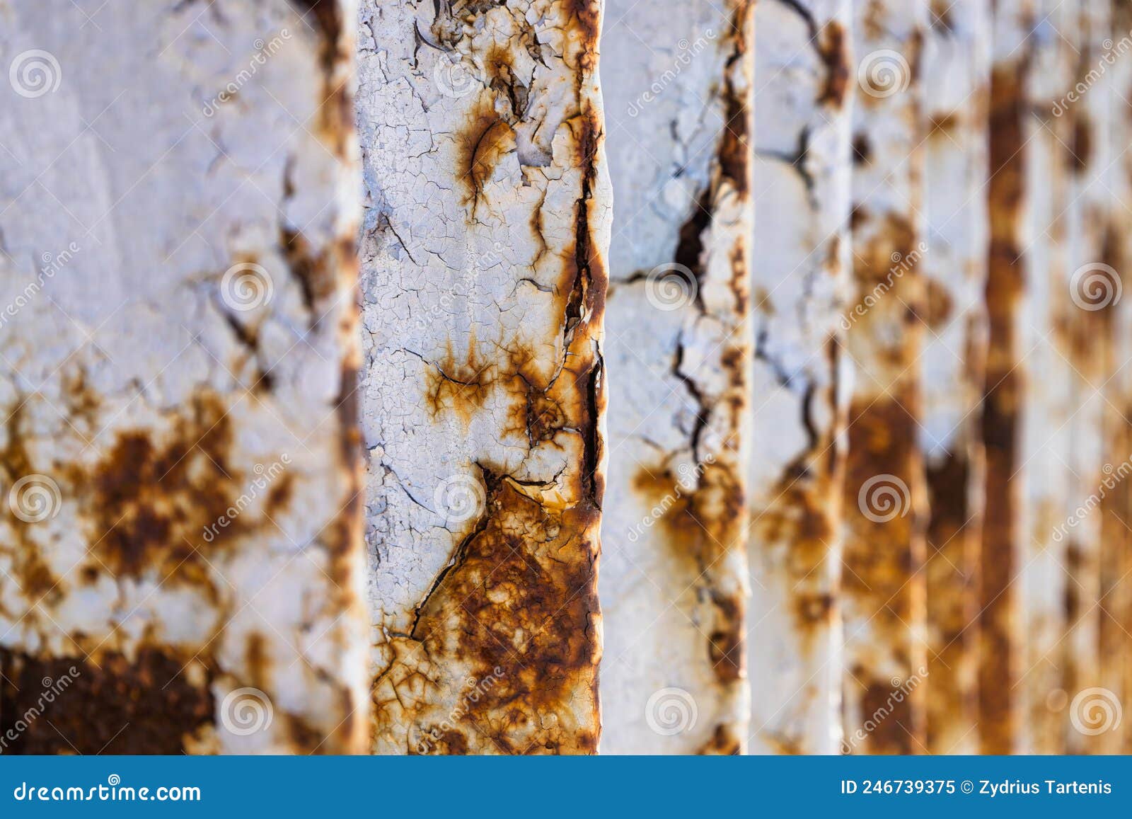 Metal Bridge Railing with Corrosion, Rust, Deep Cracks, and Paint ...