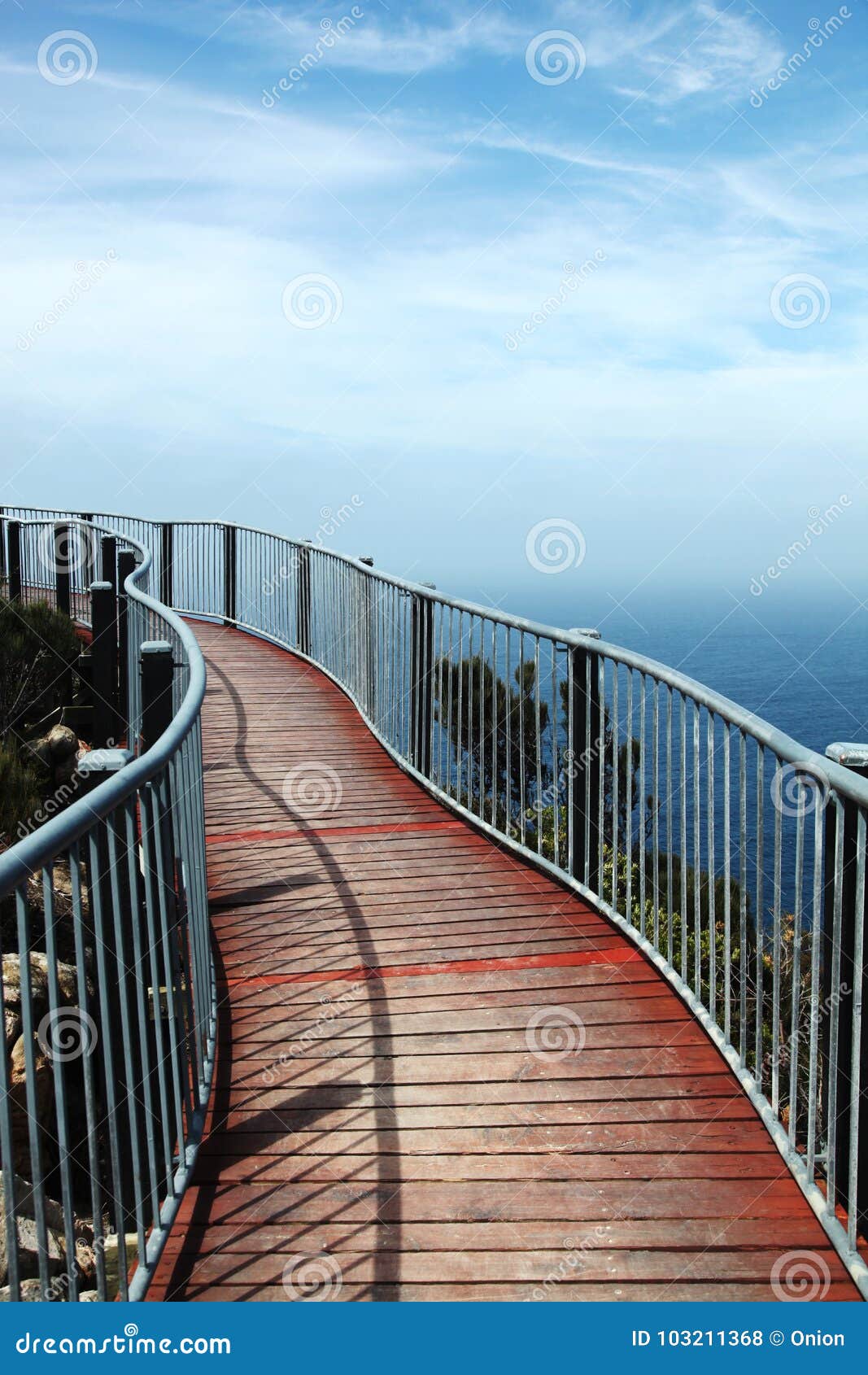 Metal Bridge with Wooden Slats Stock Photo - Image of silver, strong ...