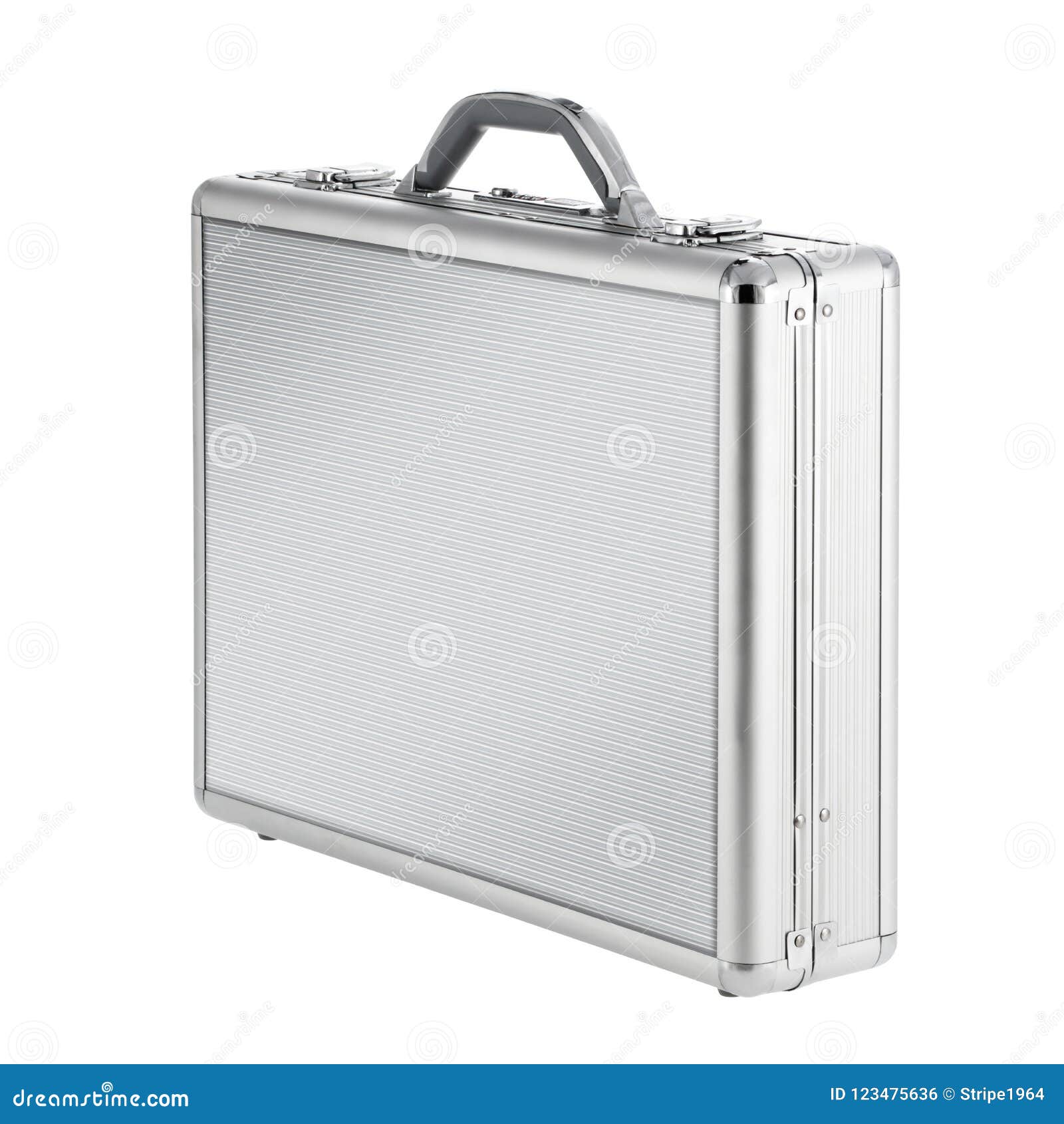 Metal Briefcase Isolated on a White Background Stock Photo - Image of ...