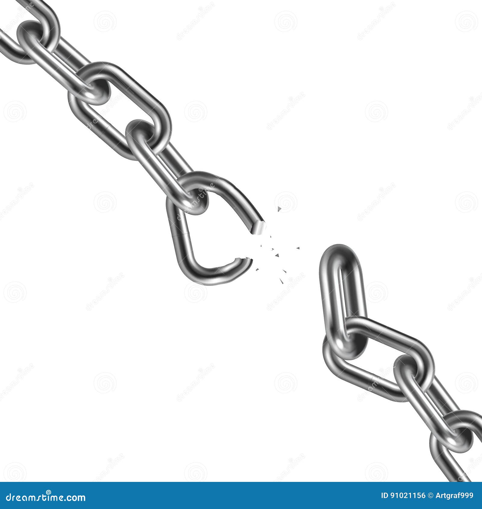 Metal Broken Chain 3D. Freedom Concept Stock Vector - Illustration of ...