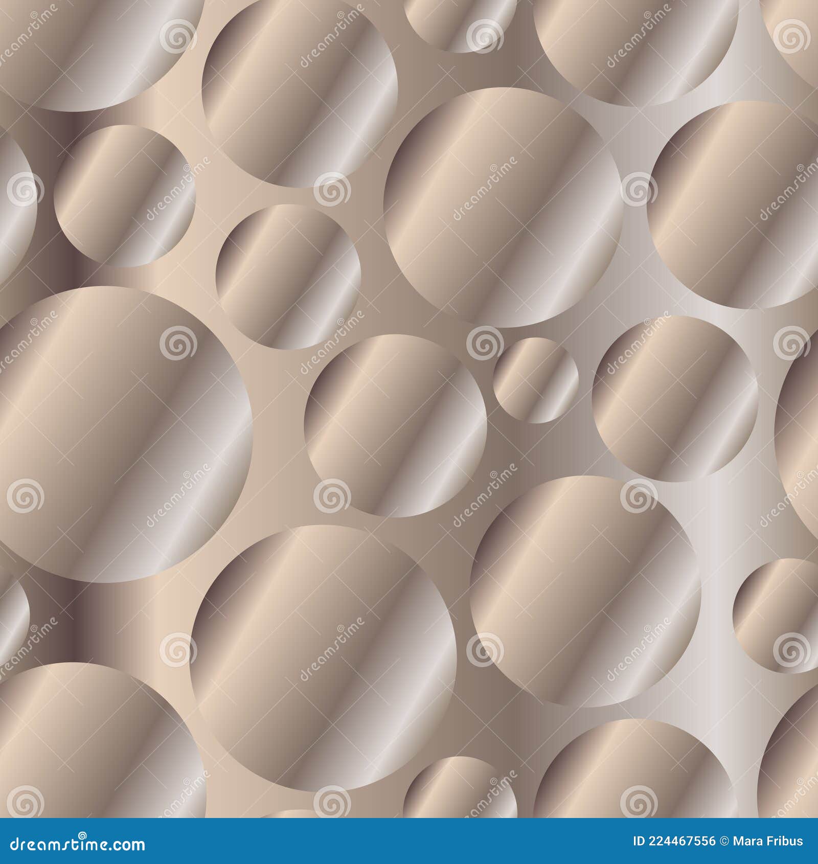 Metal Bronze Gradient Circles Seamless Pattern Stock Vector ...